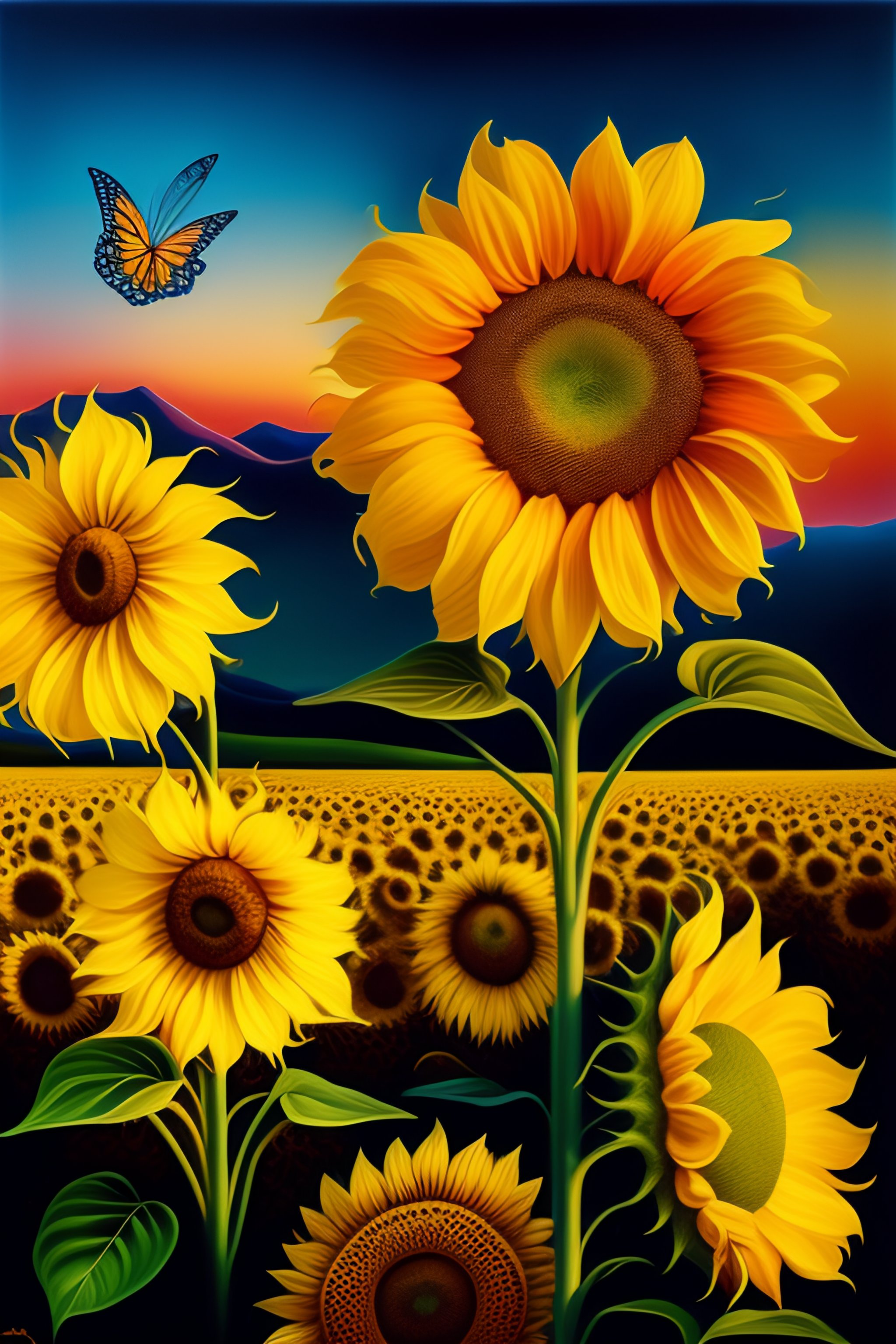 Lexica - Sunflowers. Salvador Dalí