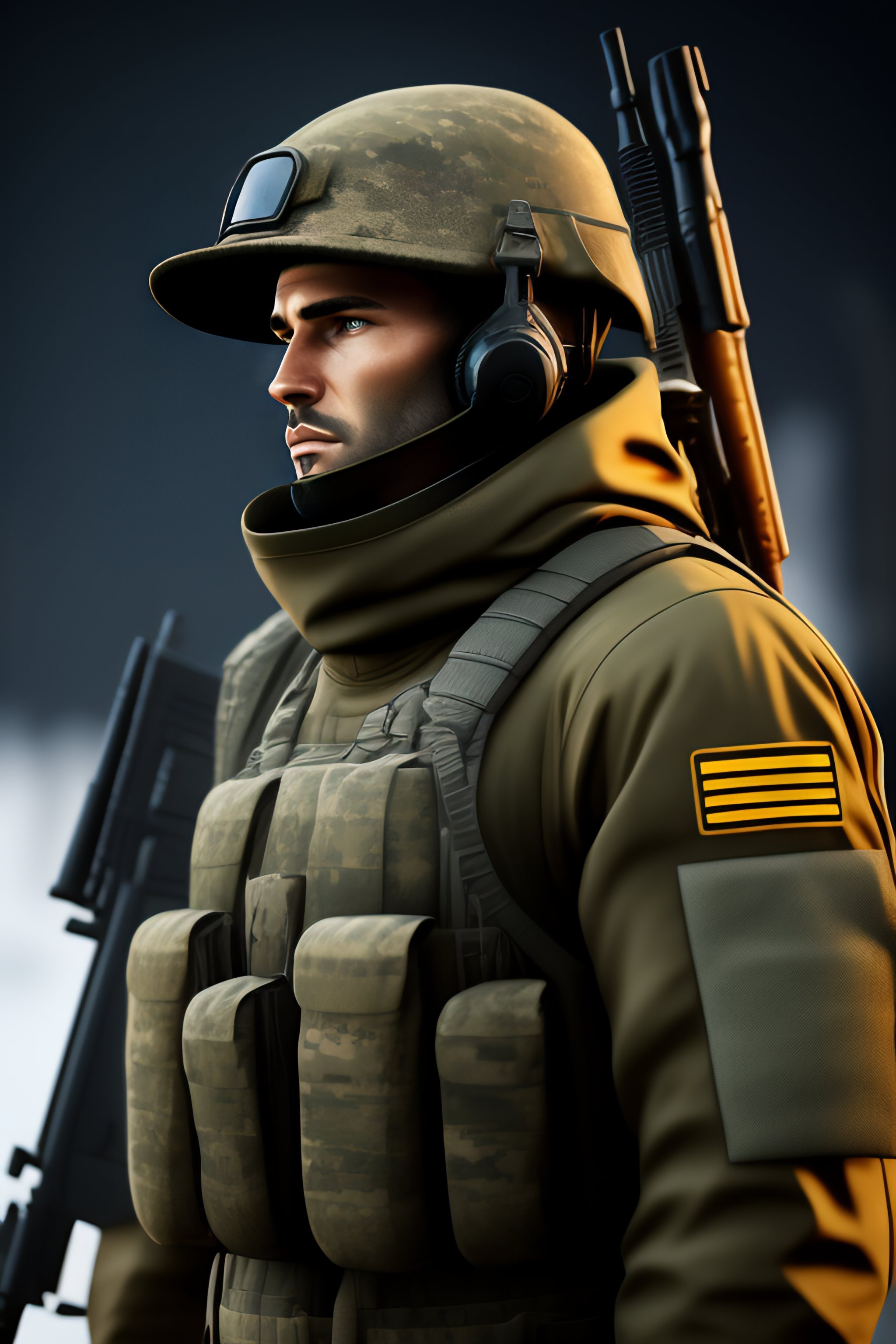 Lexica - Full body portrait, front facing, man, soldier, McMillan tac ...