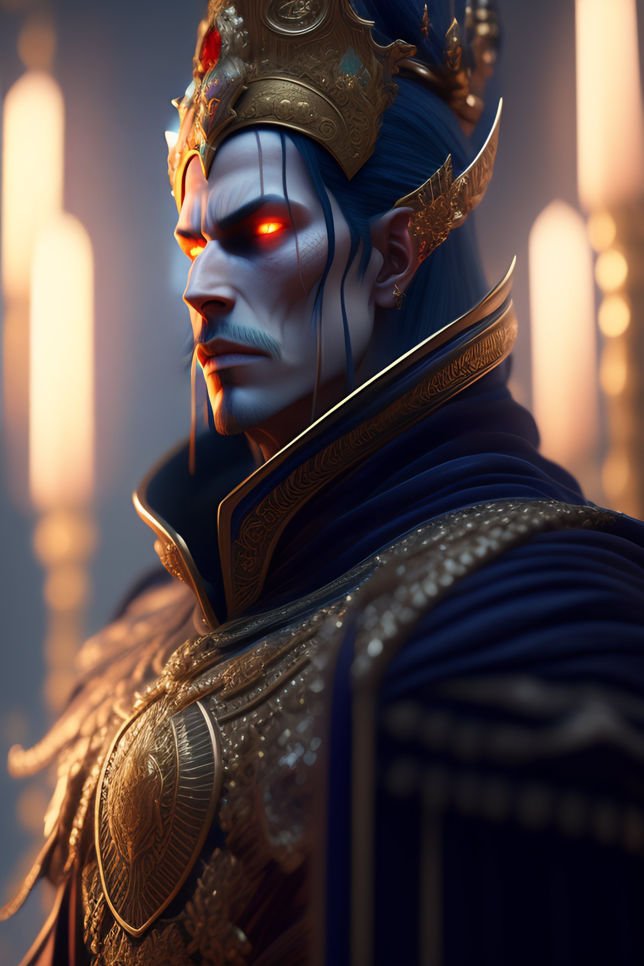 Lexica - Highly detailed portrait of majestic undead king, ainz ooal ...