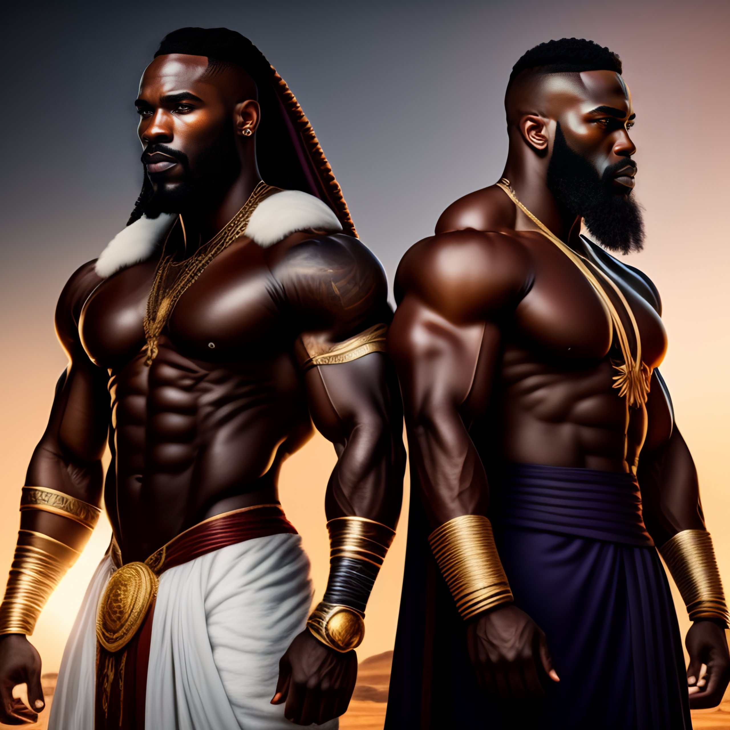 Lexica - Three muscular bearded african american men, greek mythology ...