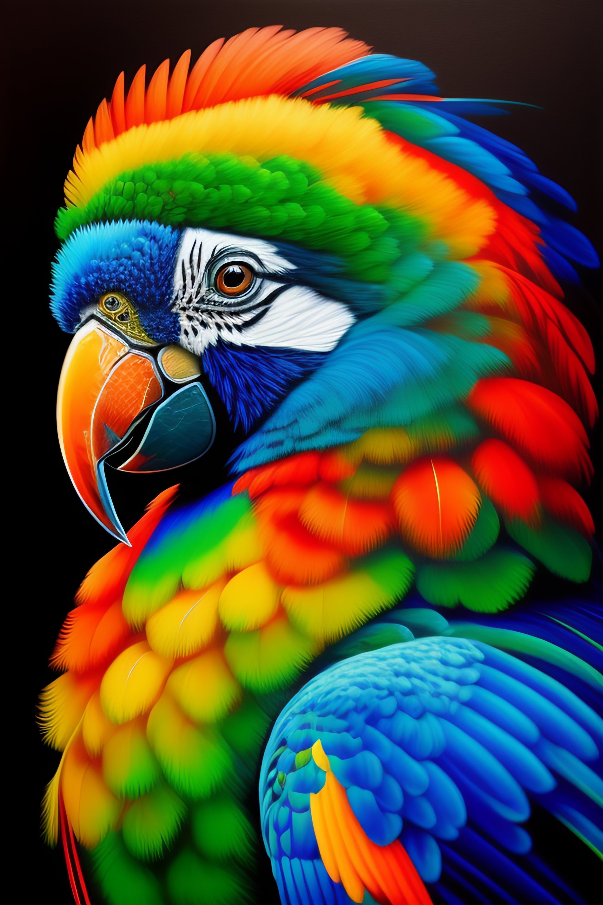 Lexica - Peacock macaw full color painting