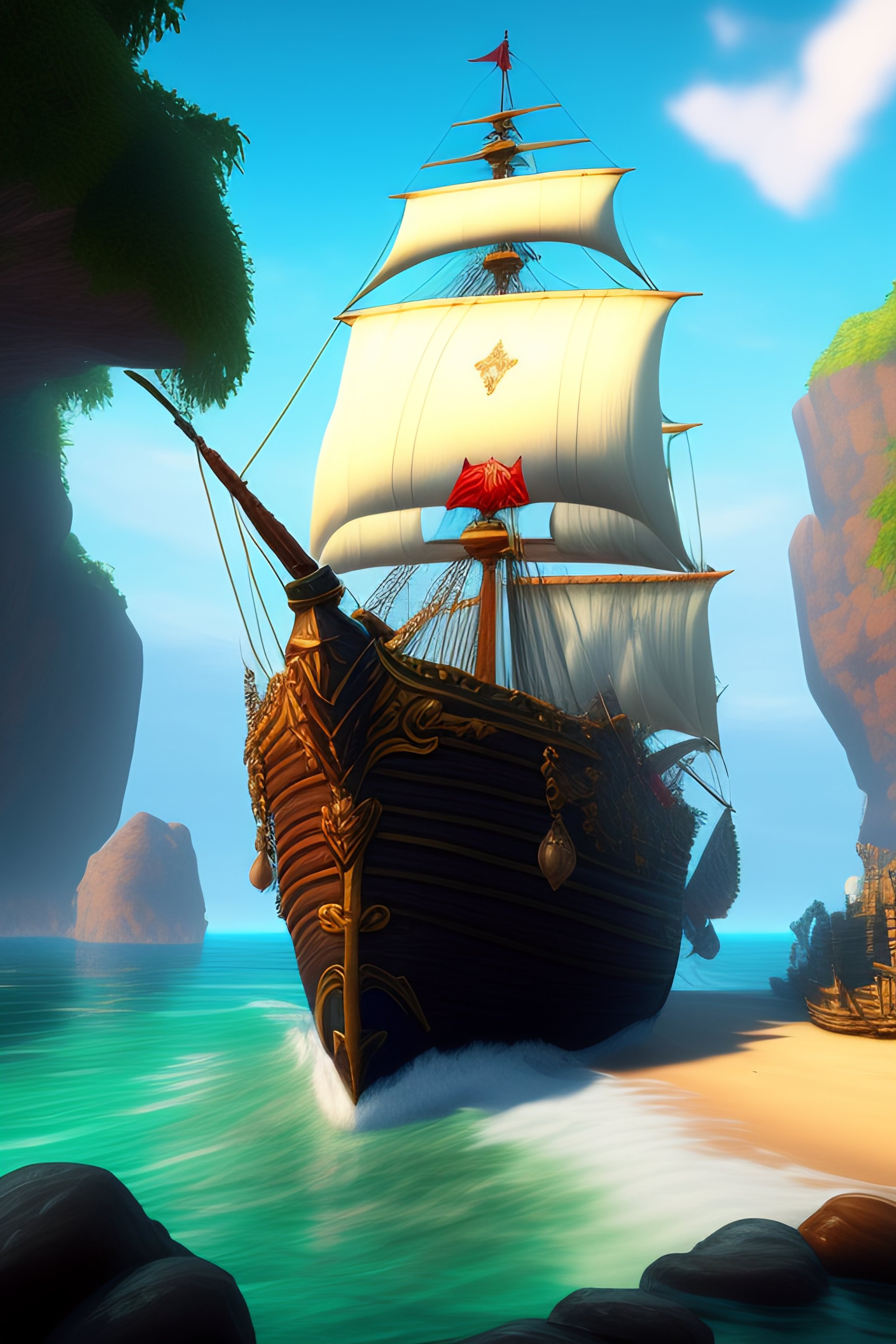 Lexica - Pirat Patty from Risen 2 Dark Waters CRPG on pirat ship, art