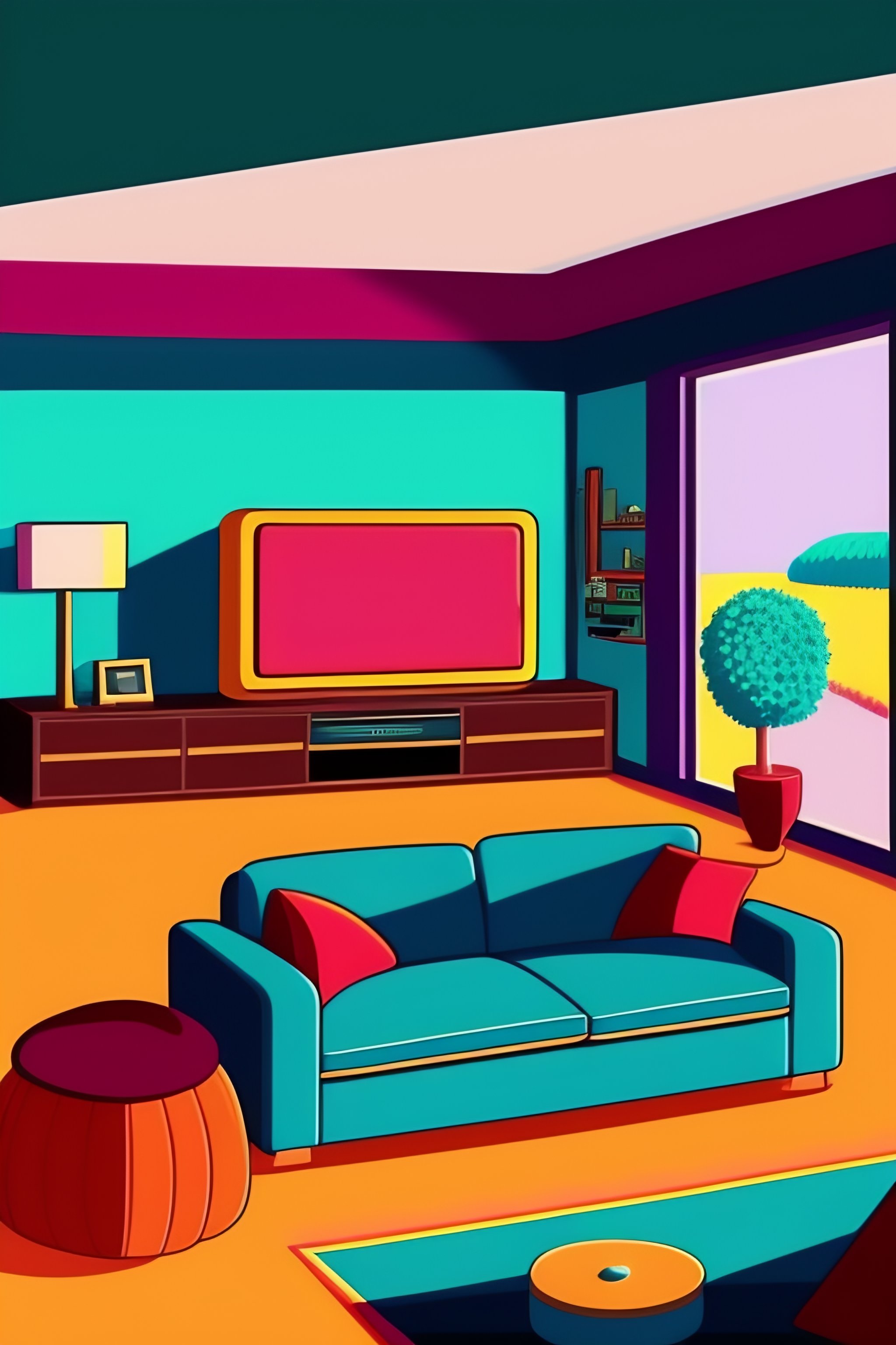Lexica - 2d cartoon background in the style of south park of a family ...