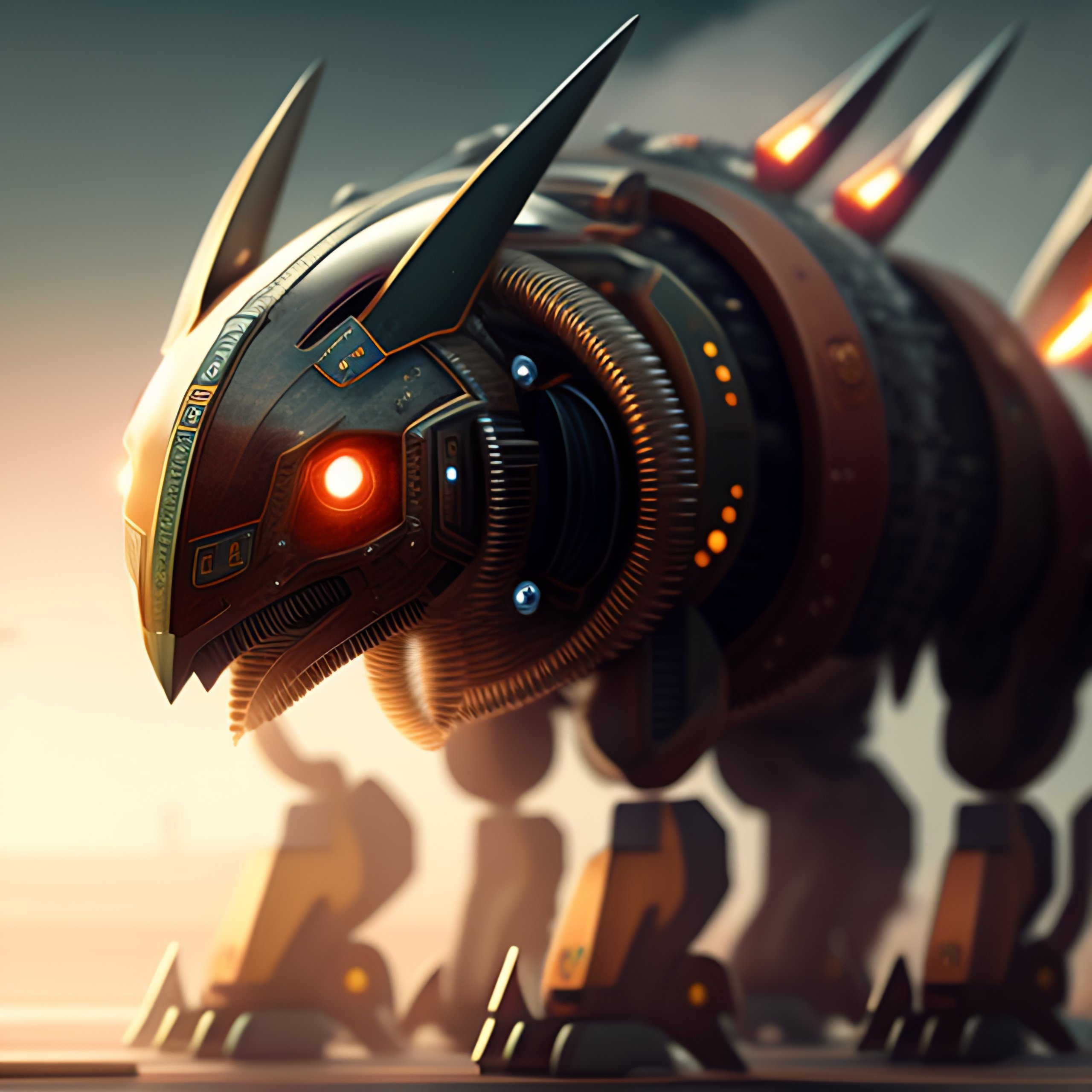 Lexica - A cyborg beast with 3 eyes located on the faceplate in the ...