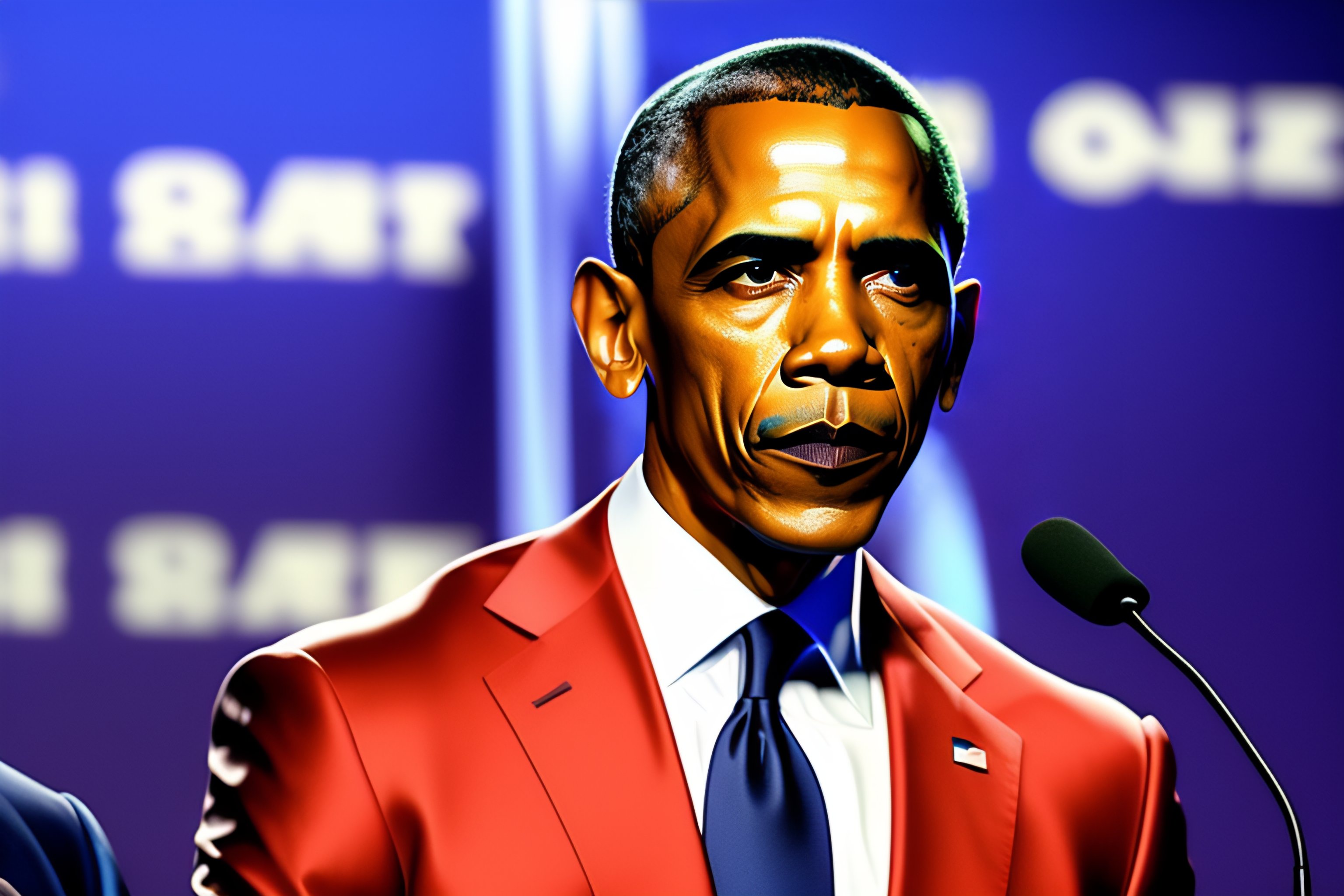 Lexica - Barack Obama, movie still thundercats, blue skin, small pointy ...