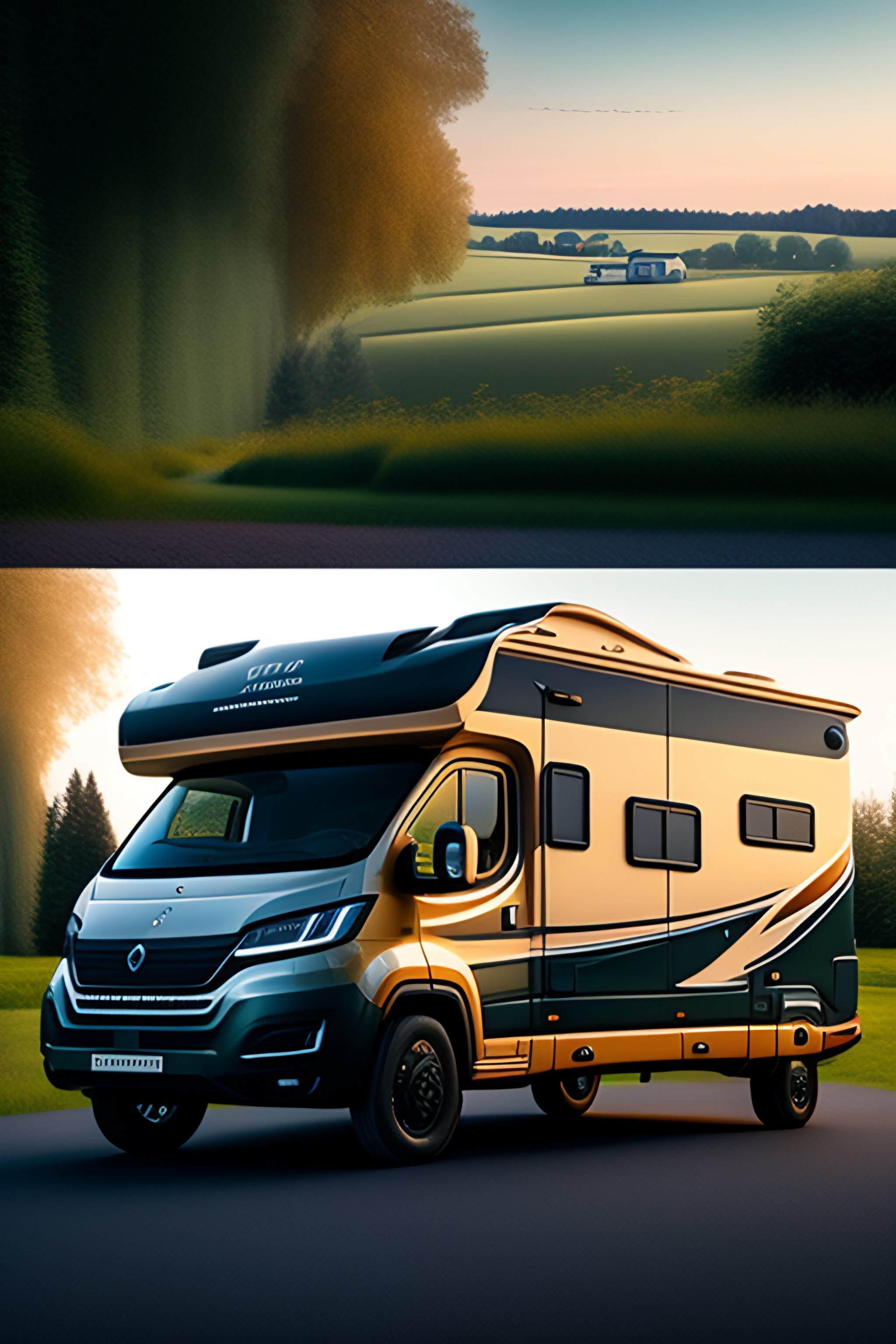 Lexica - A wholesome realistic key shot of!! one!! focused! hymer ...