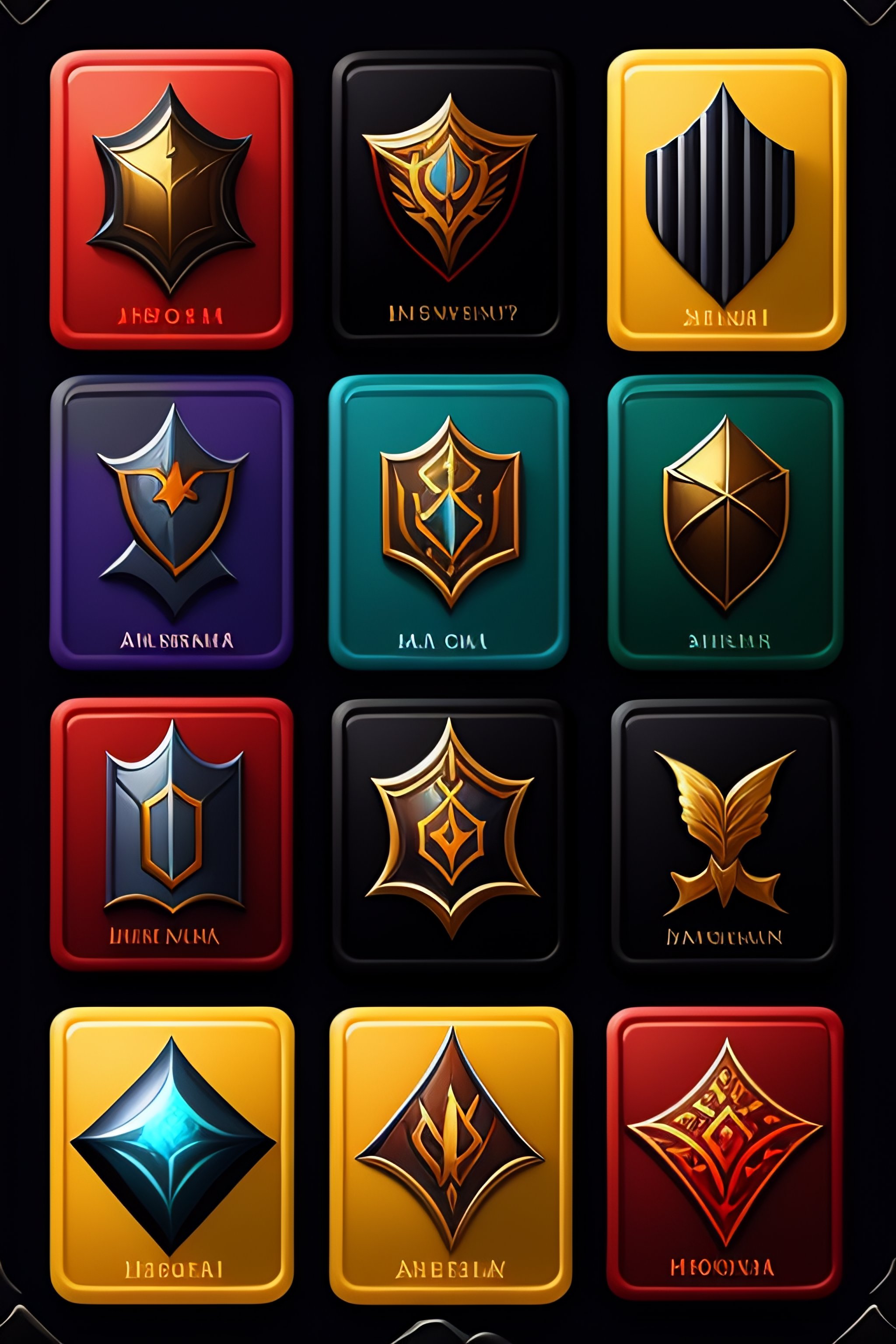 Lexica - Moba skill icons, hand painted, dark fantasy, high contrast, hd