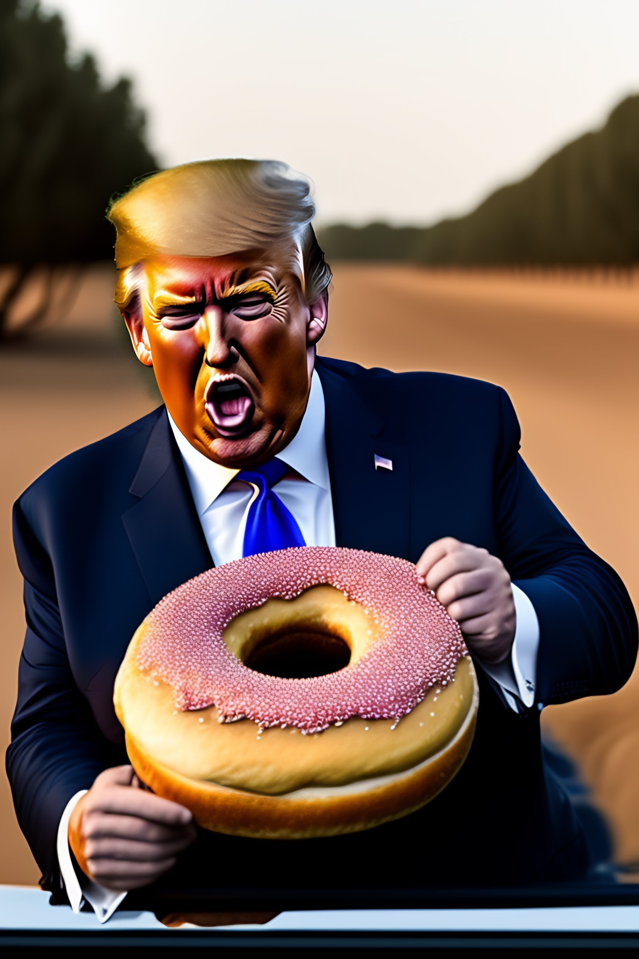 Lexica - Donald Trump eating a donut