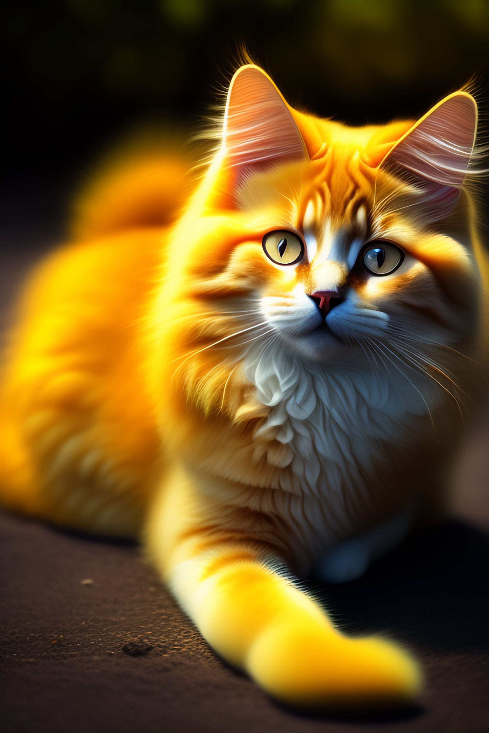 Lexica - Inlove yellow fluffy cat
