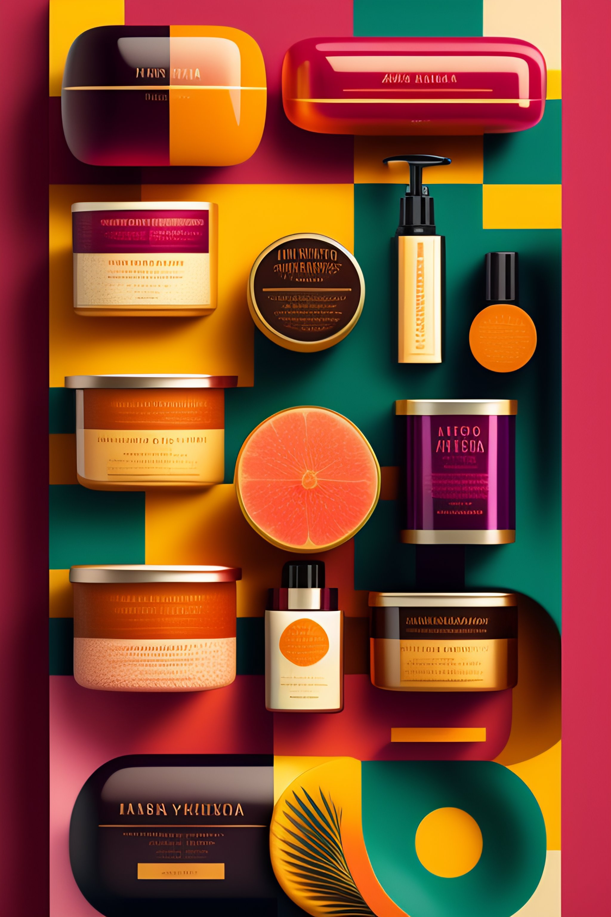Lexica - Japan hair products, a poster design for a contemporary ...