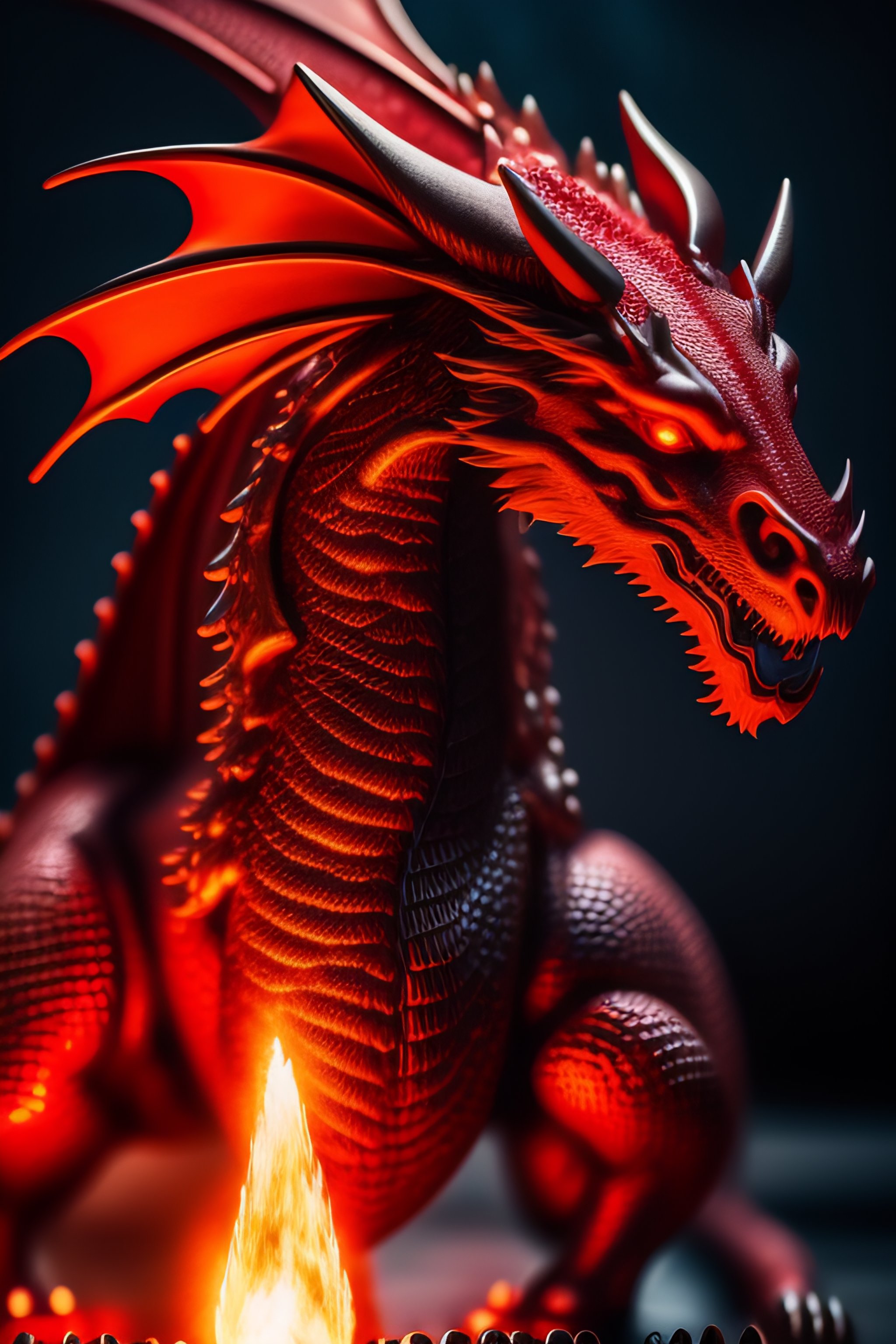 Lexica - Dragon humanoid big bobs red eyes full body welding a spear ...