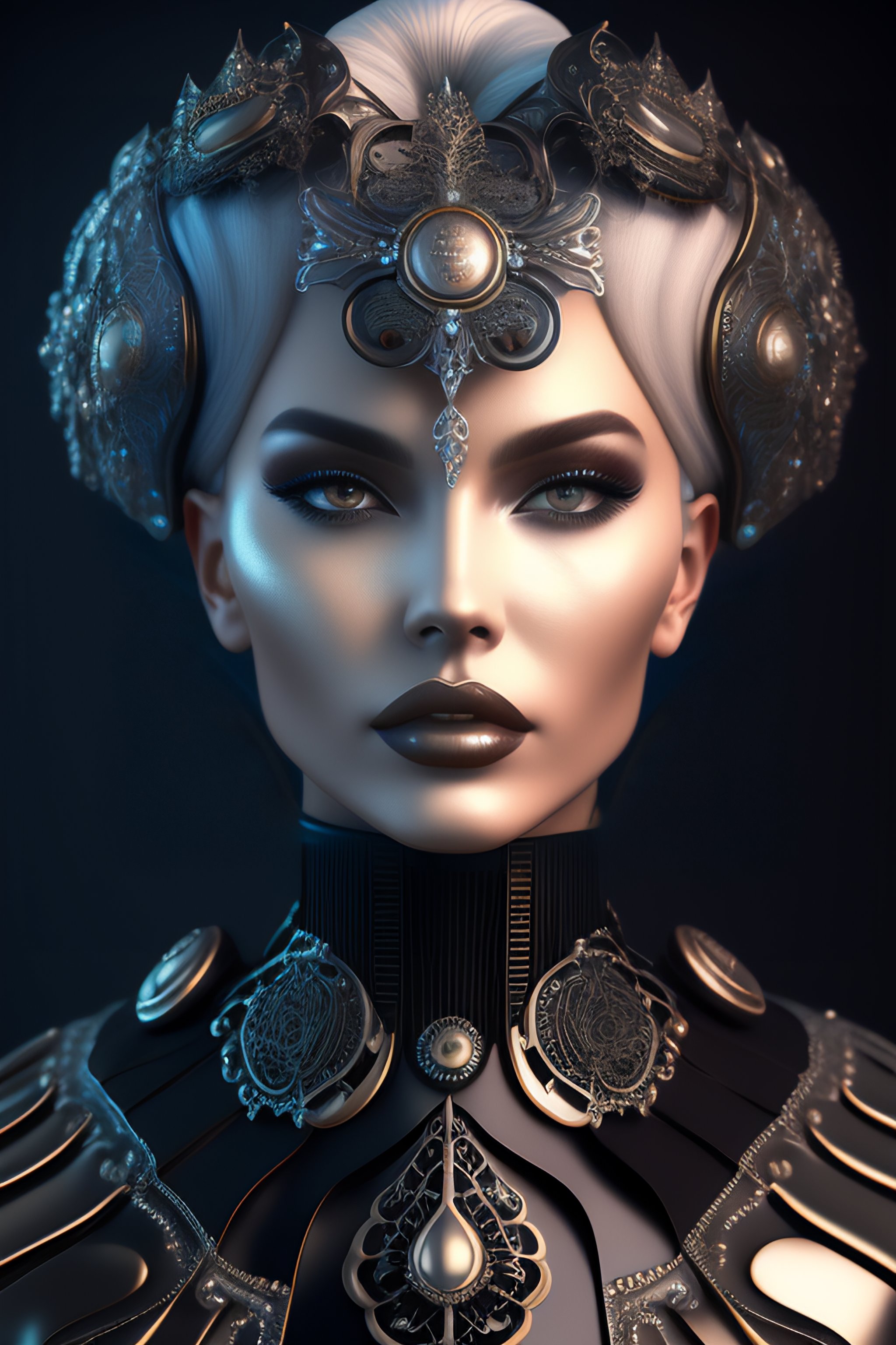 Lexica - Surreal black and white photo portrait of complex bio ...