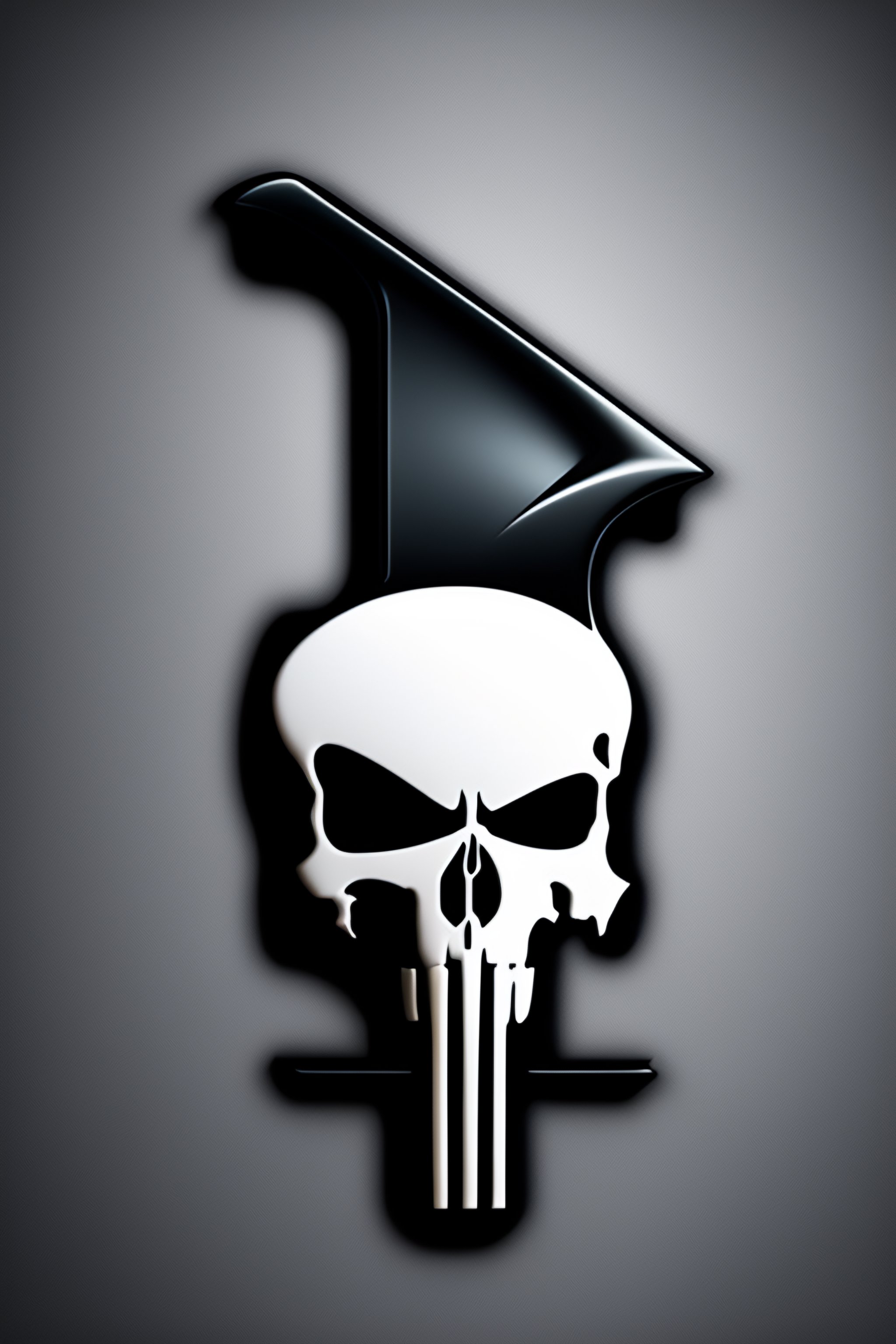 Lexica - Punisher logo made from skeleton as 3d, 4k,hd