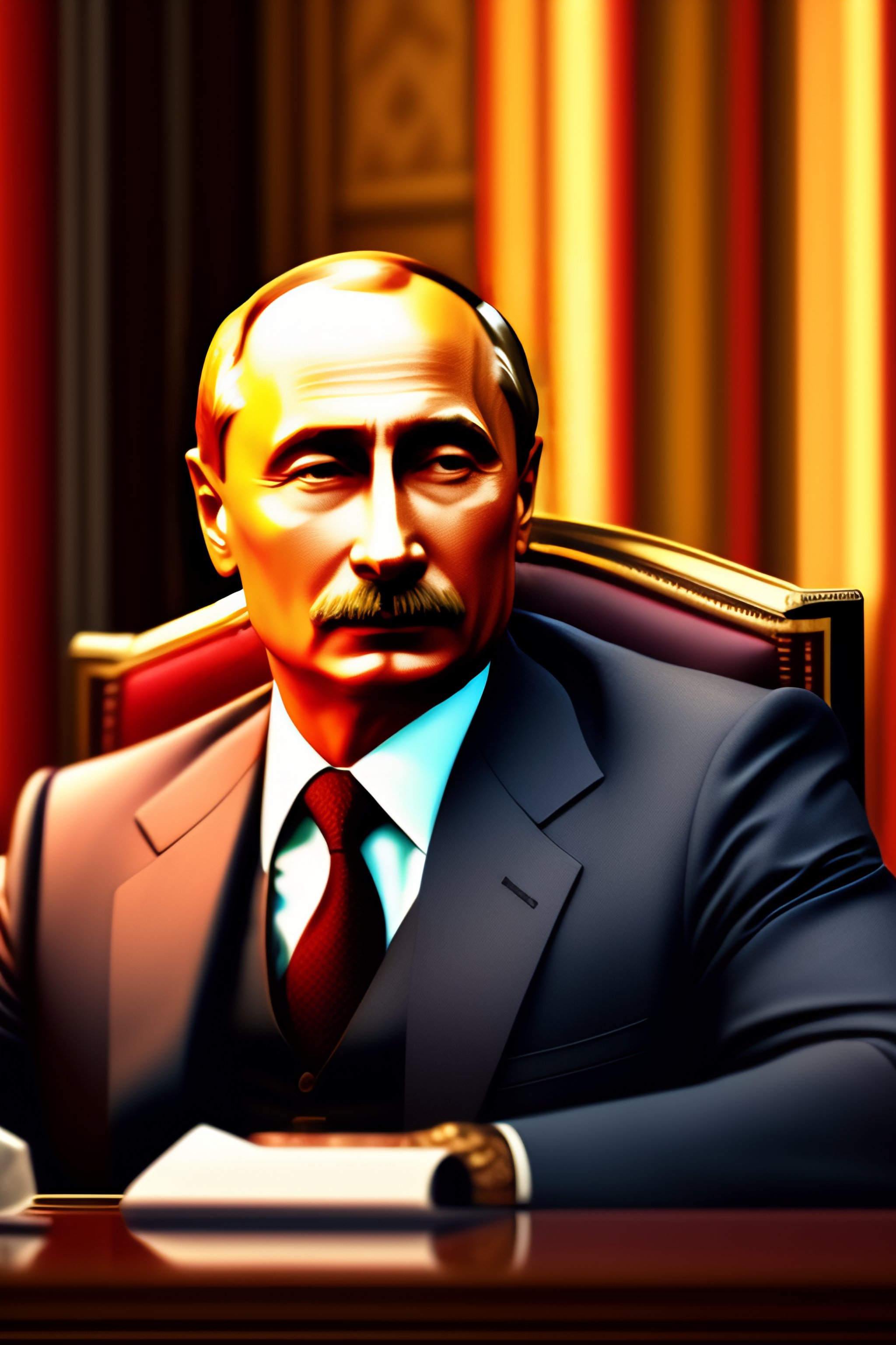Lexica - Vladimir Putin and Joseph Stalin are sitting at the table ...