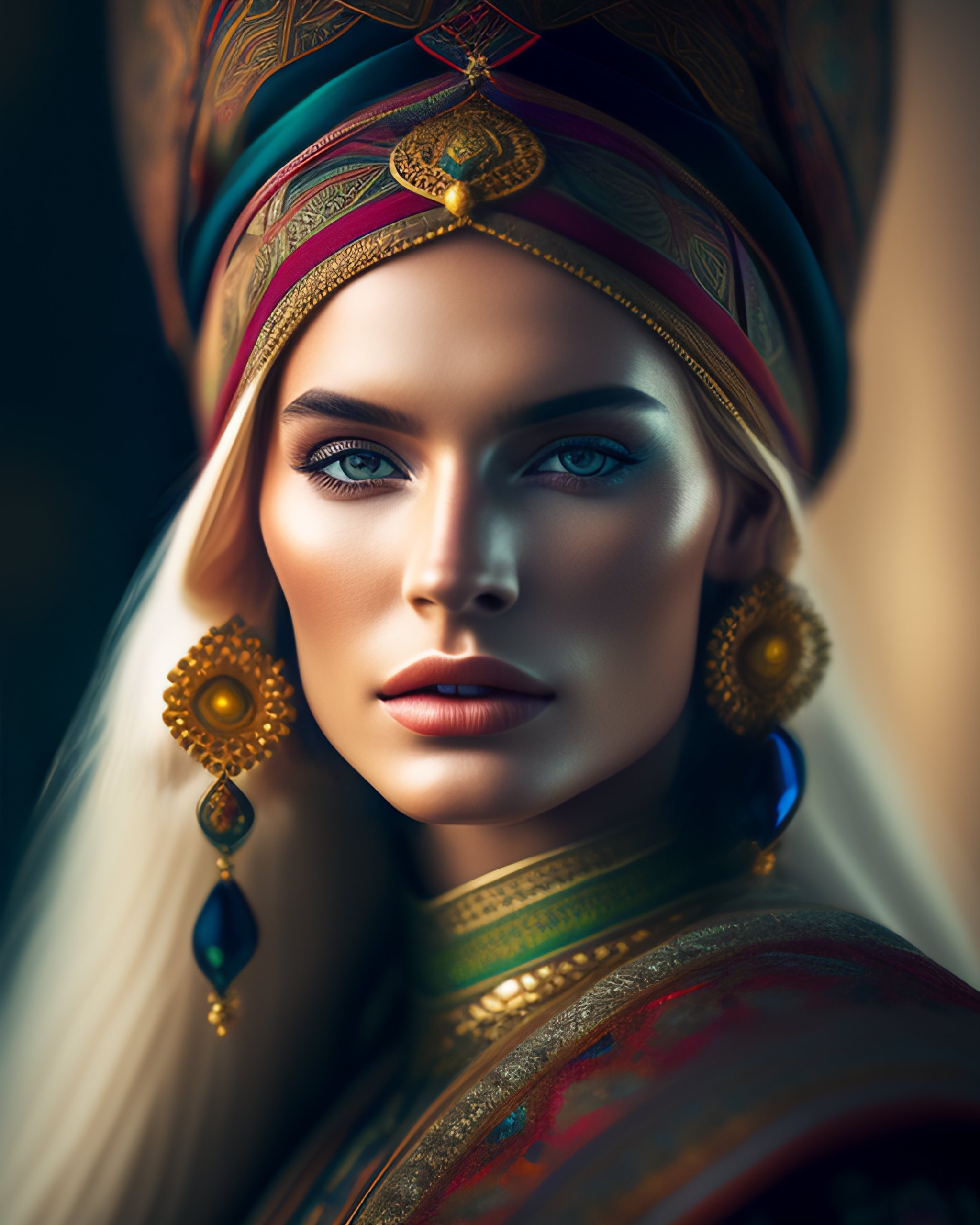 Lexica - Portrait shot of 3/4 beautiful Russian tribe woman, alluring ...