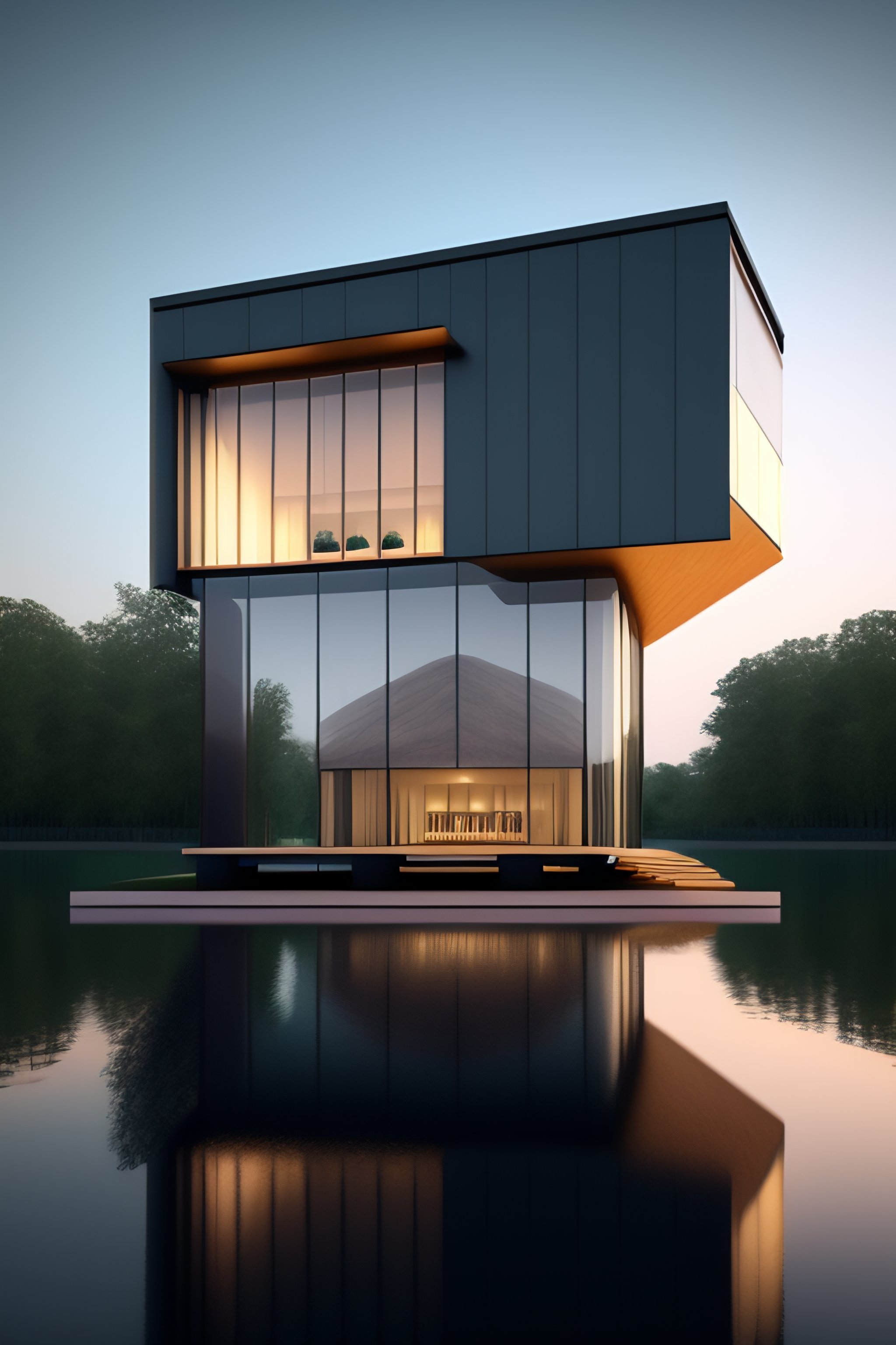 Lexica - Organic house next to the lake, zaha hadid, render, 8k, photorealistic, 3ds max