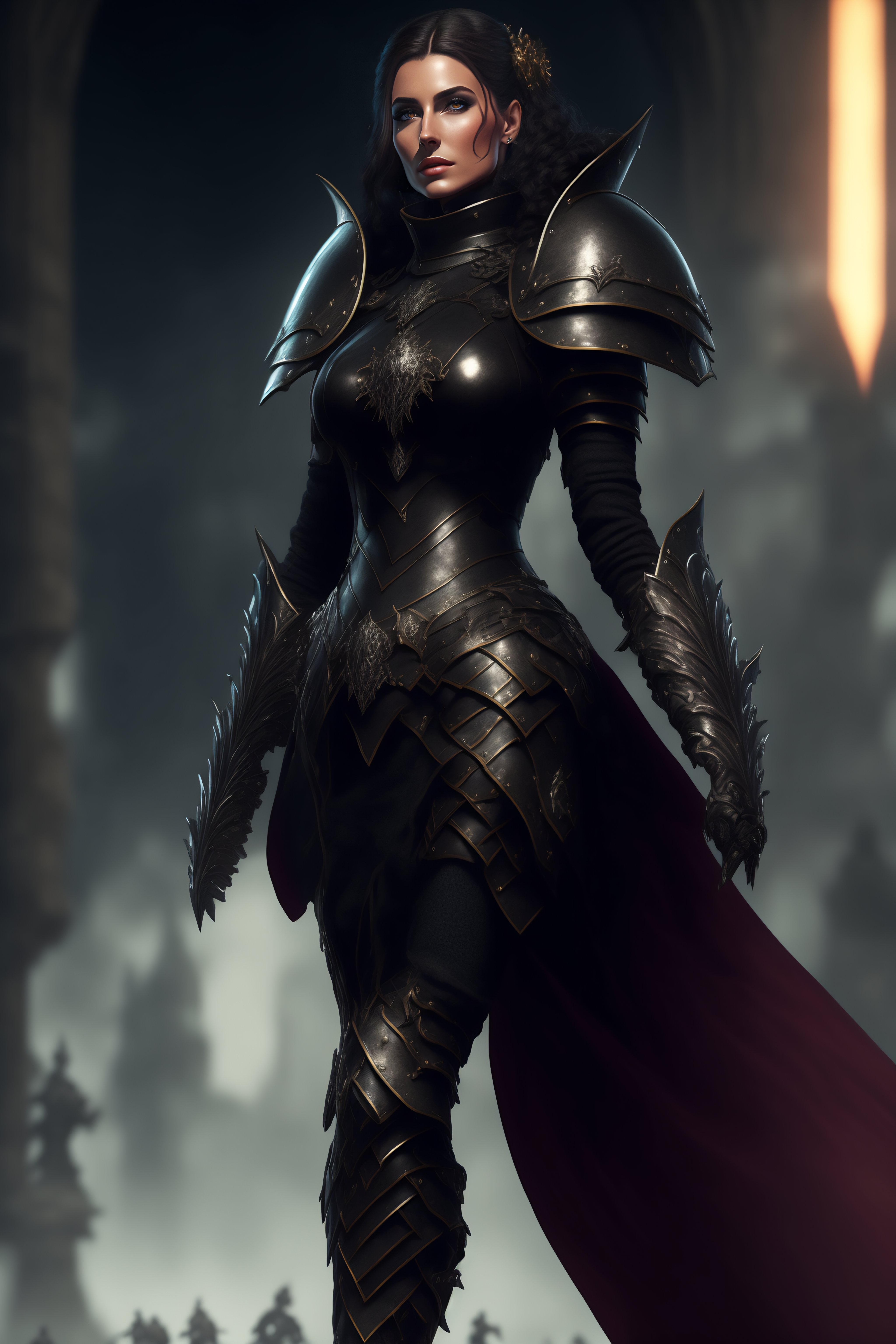 Lexica - Woman gothic knight necromancer summoner, armored Wolfenstein ...