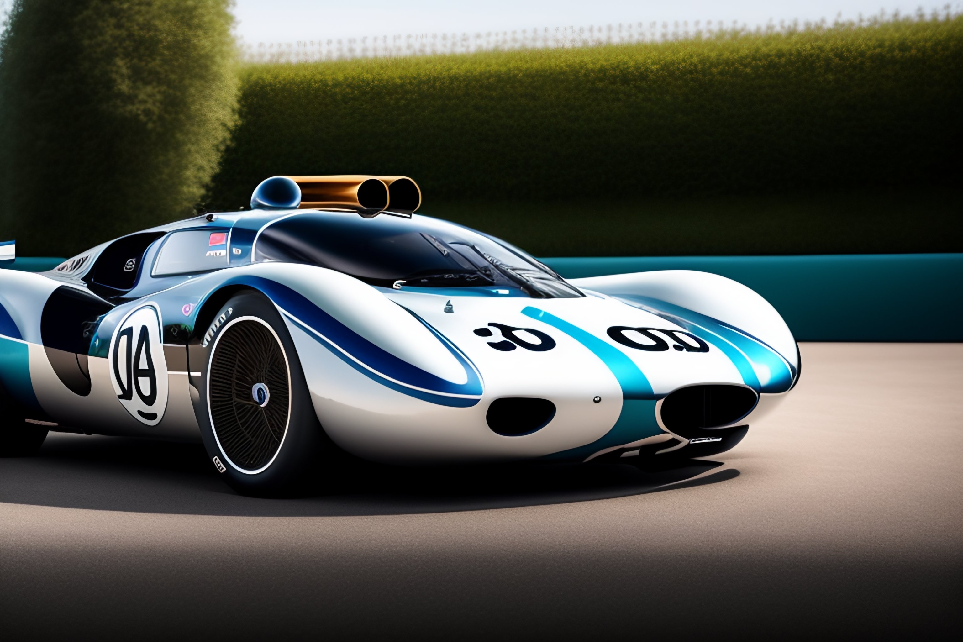 Lexica - Side of a 1966 Bugatti Chiron prototype race car at Le Mans