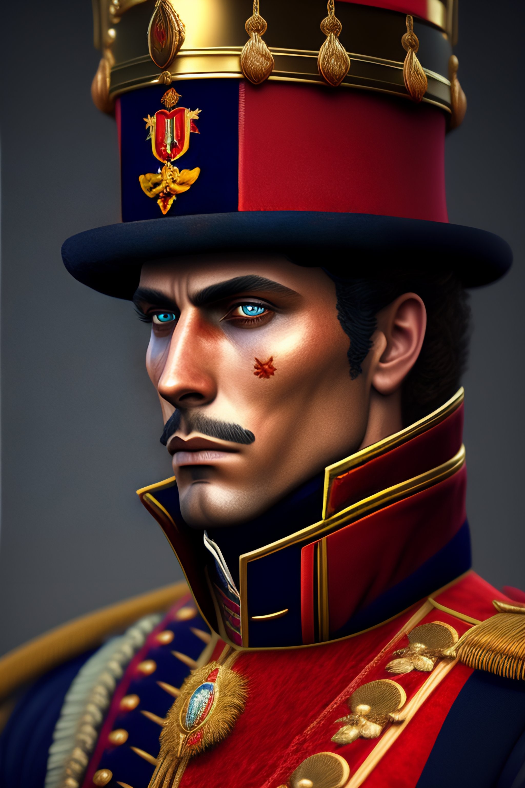 Lexica - Full view Napoleon soldier with joker face, saluting with his ...