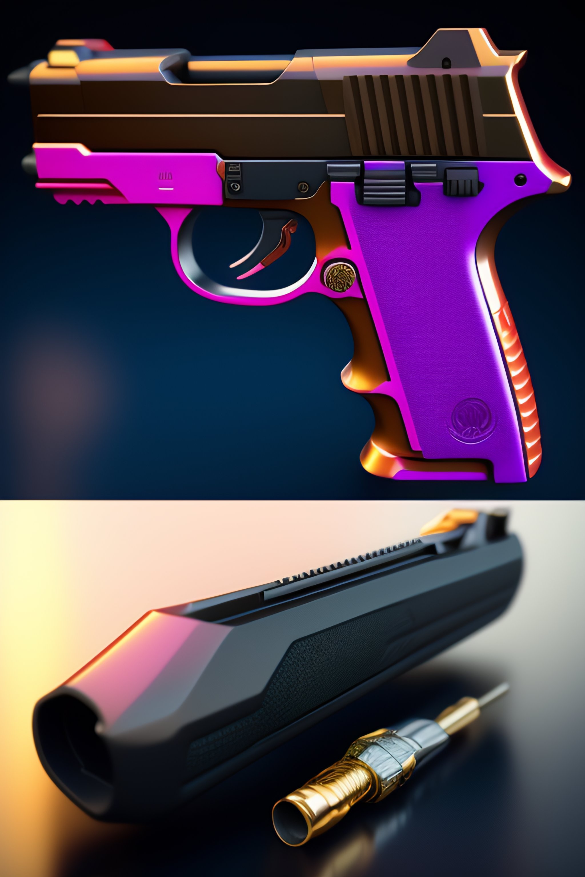 Lexica - High detailed gun, cyberpunk pistol