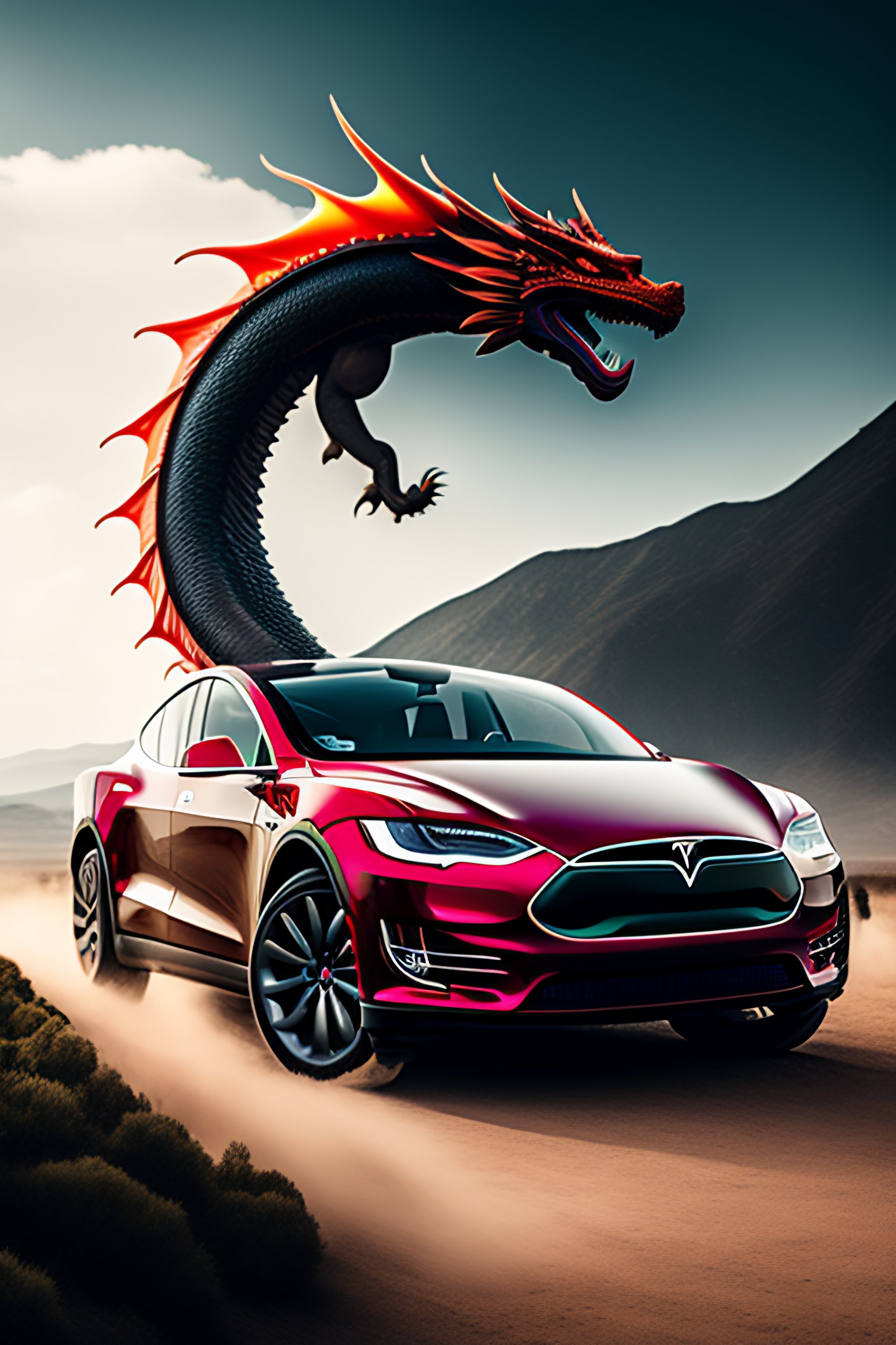 Lexica - Tesla montado en un dragon