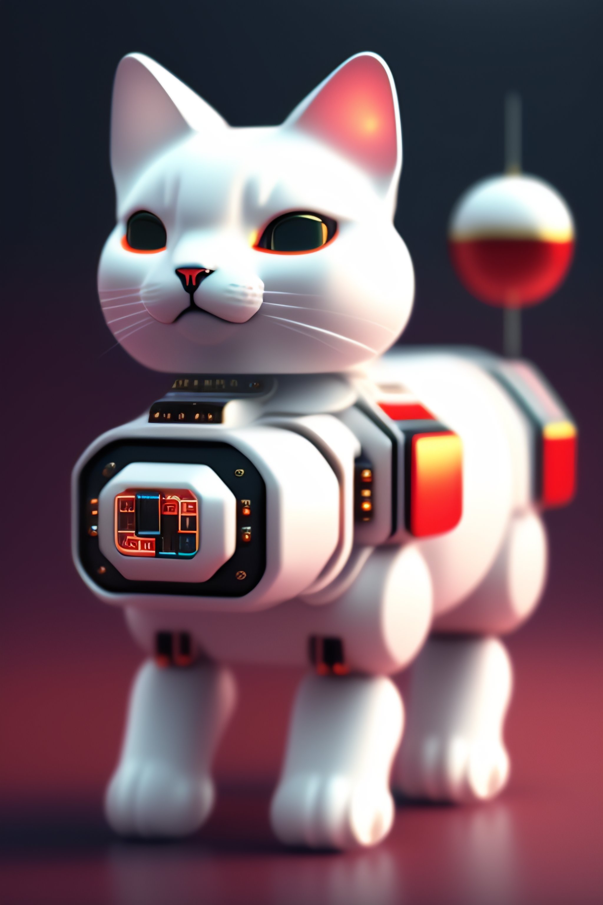 Lexica - A white chinesse cat robot made from modular synthesizers whit ...