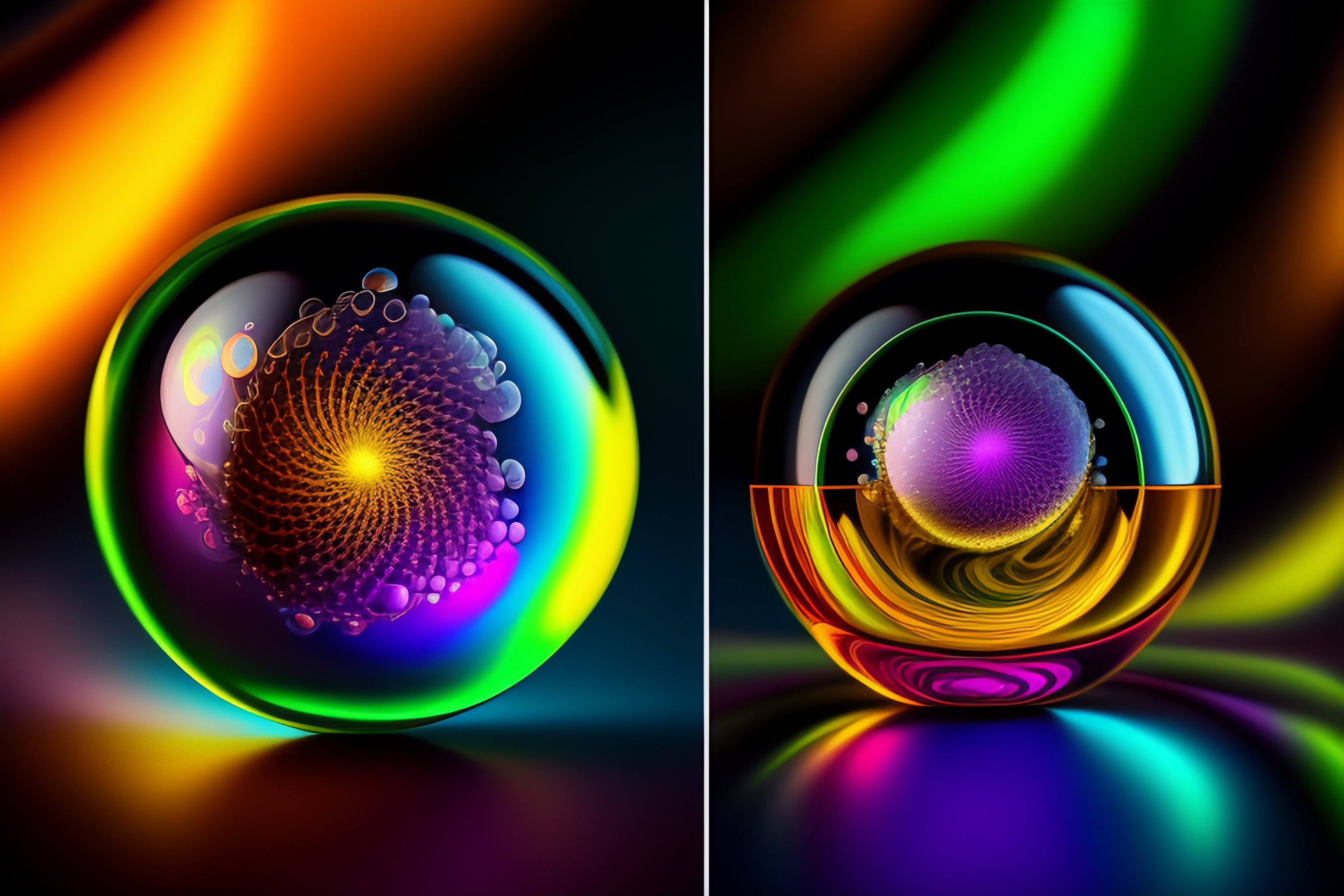 Lexica - Glass plant, micro, glass sphere, refractive, fractal, shinny ...