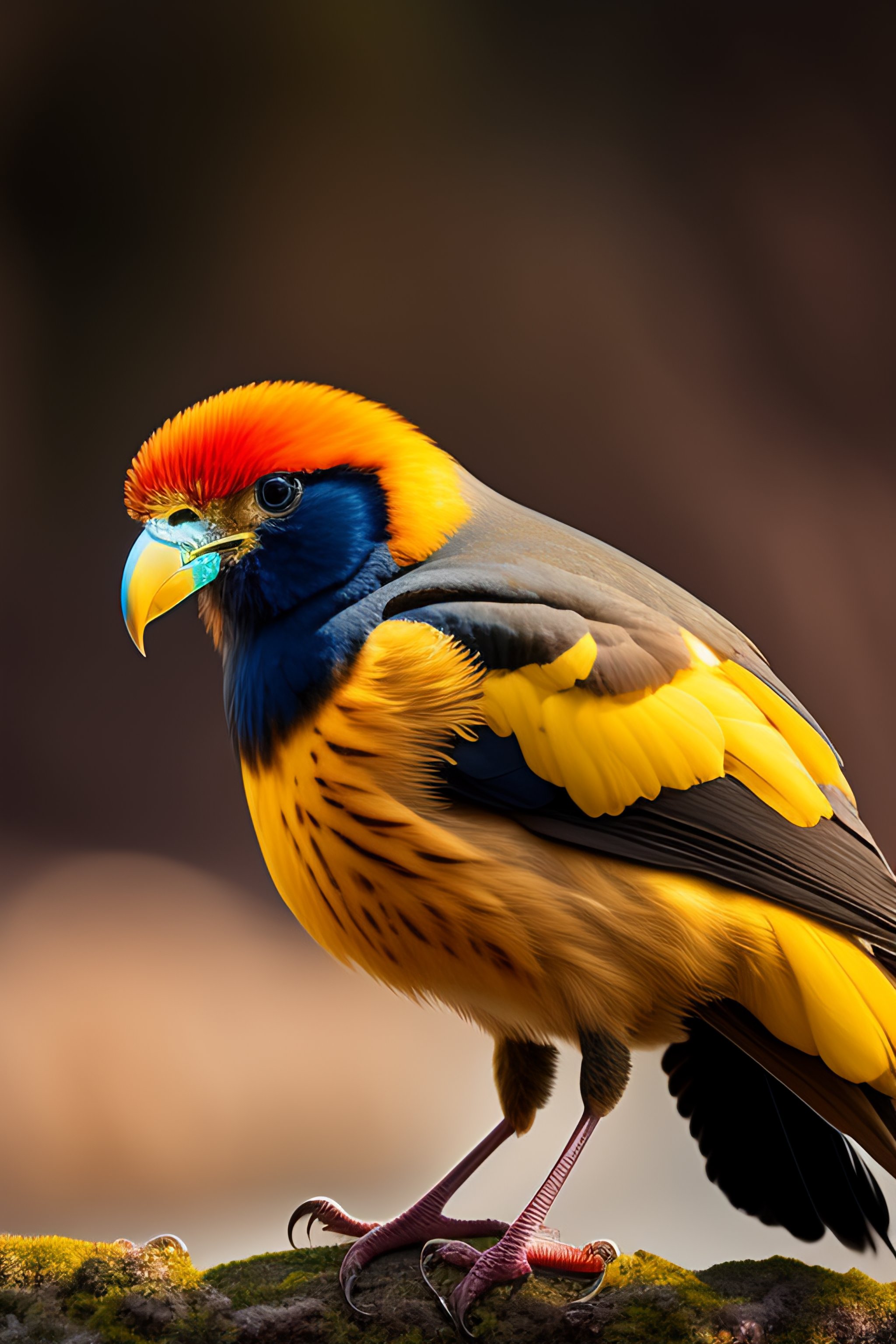 Lexica - Humanoid bird, large talon, golden brown feathers