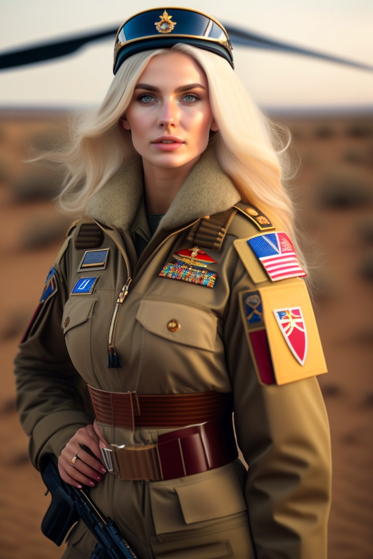 Lexica - Russian beautiful girl with blonde hair and tall in combat ...