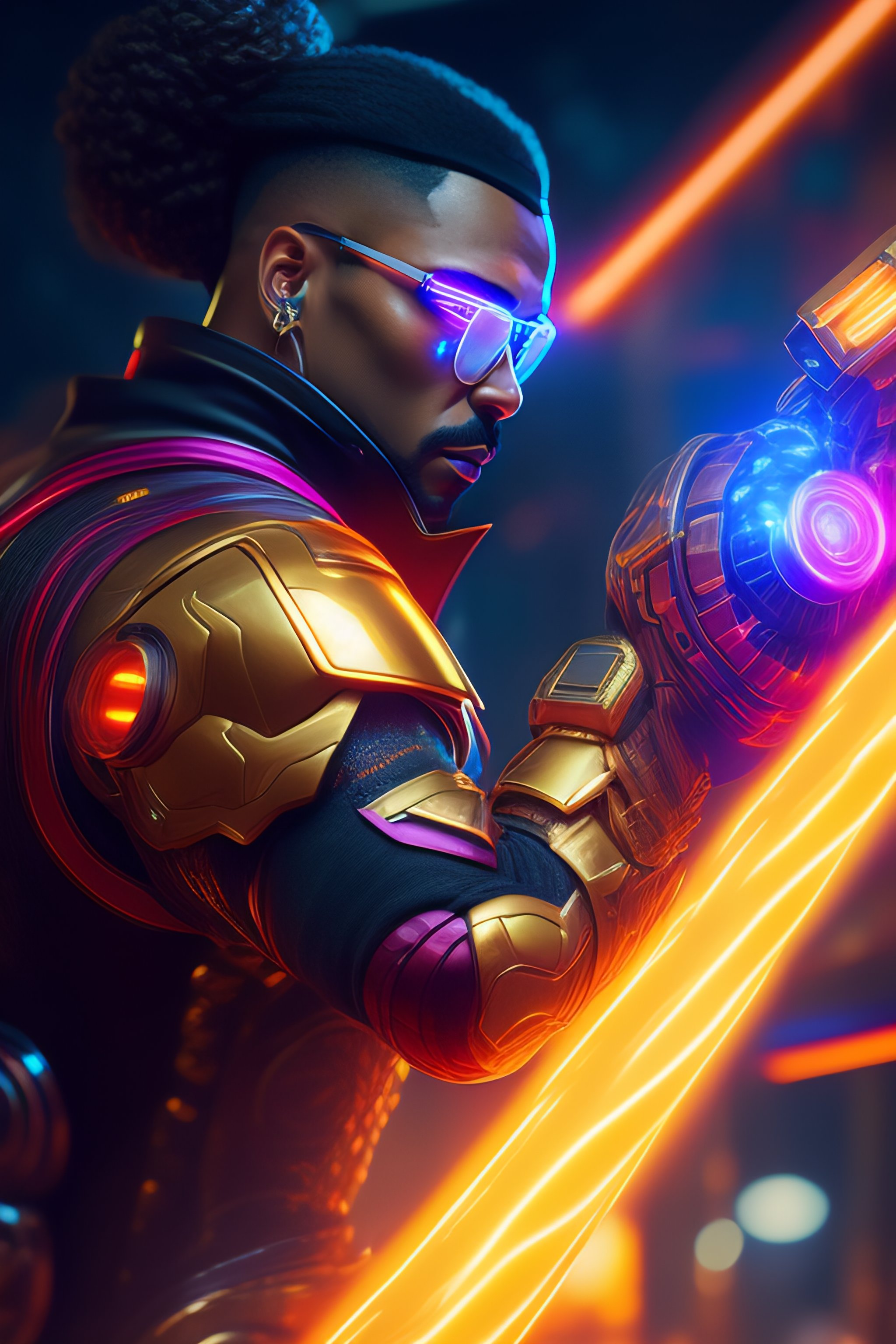 Lexica - Ultradetailed illustration of a mechanic gauntlet shooting a ...