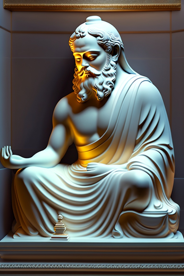 Lexica - Socrates in meditation, with a small luminous Buddha above his ...