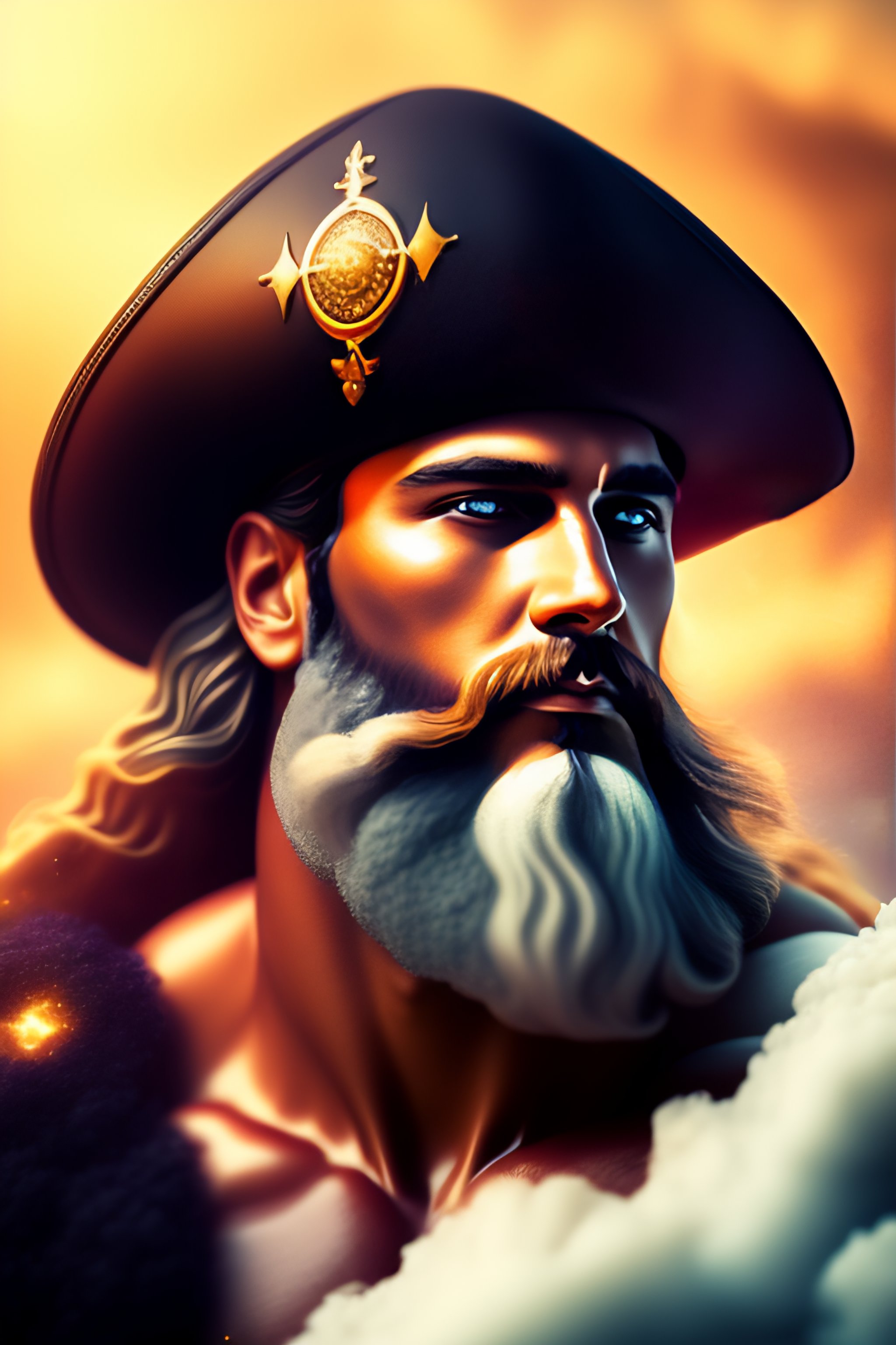 Lexica - Zeus, The Greek gods, Portrait, Pirate, Pirate hat, Pirate ...