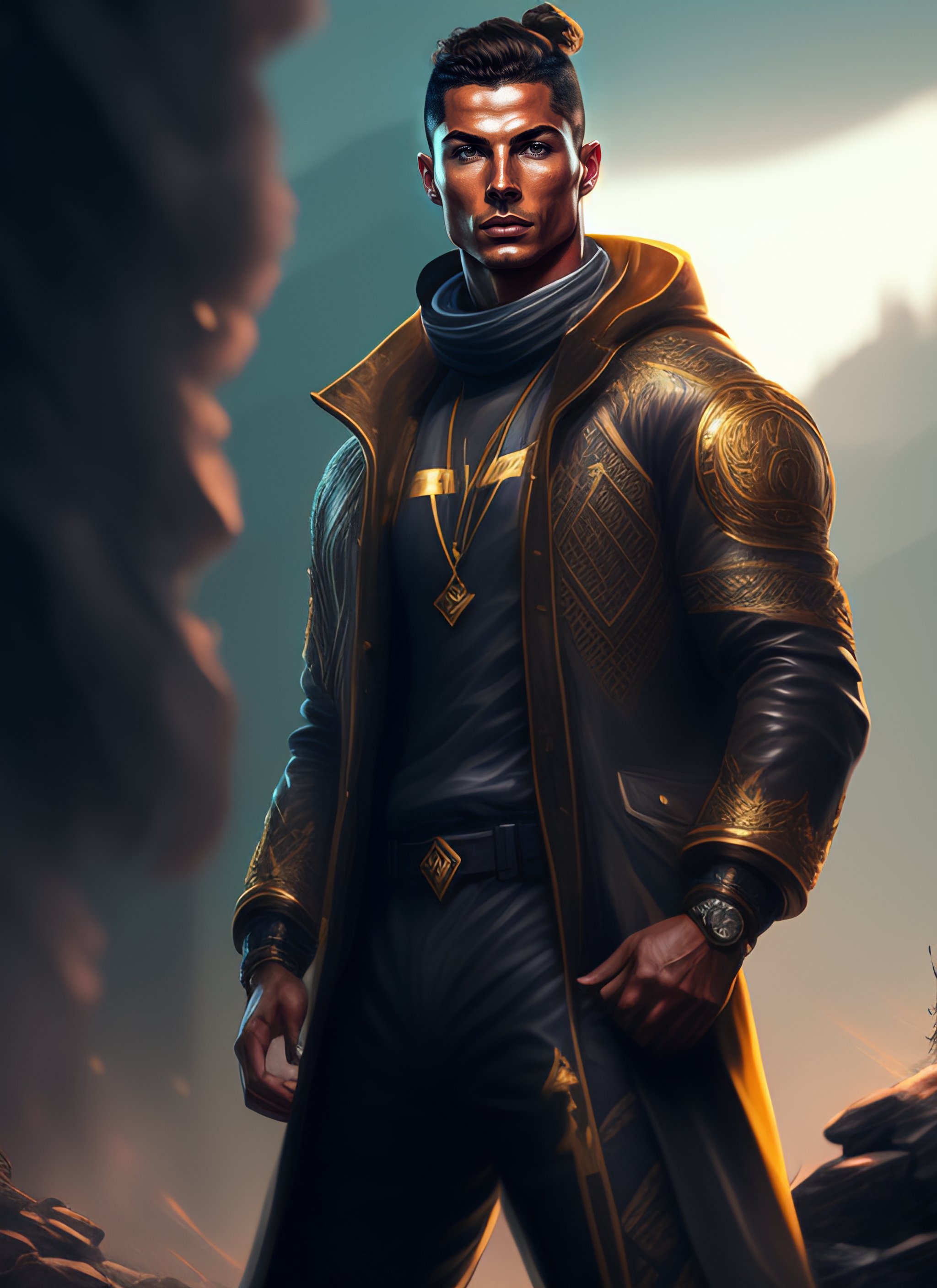 Lexica - A highly detailed illustration of Cristiano Ronaldo wearing ...