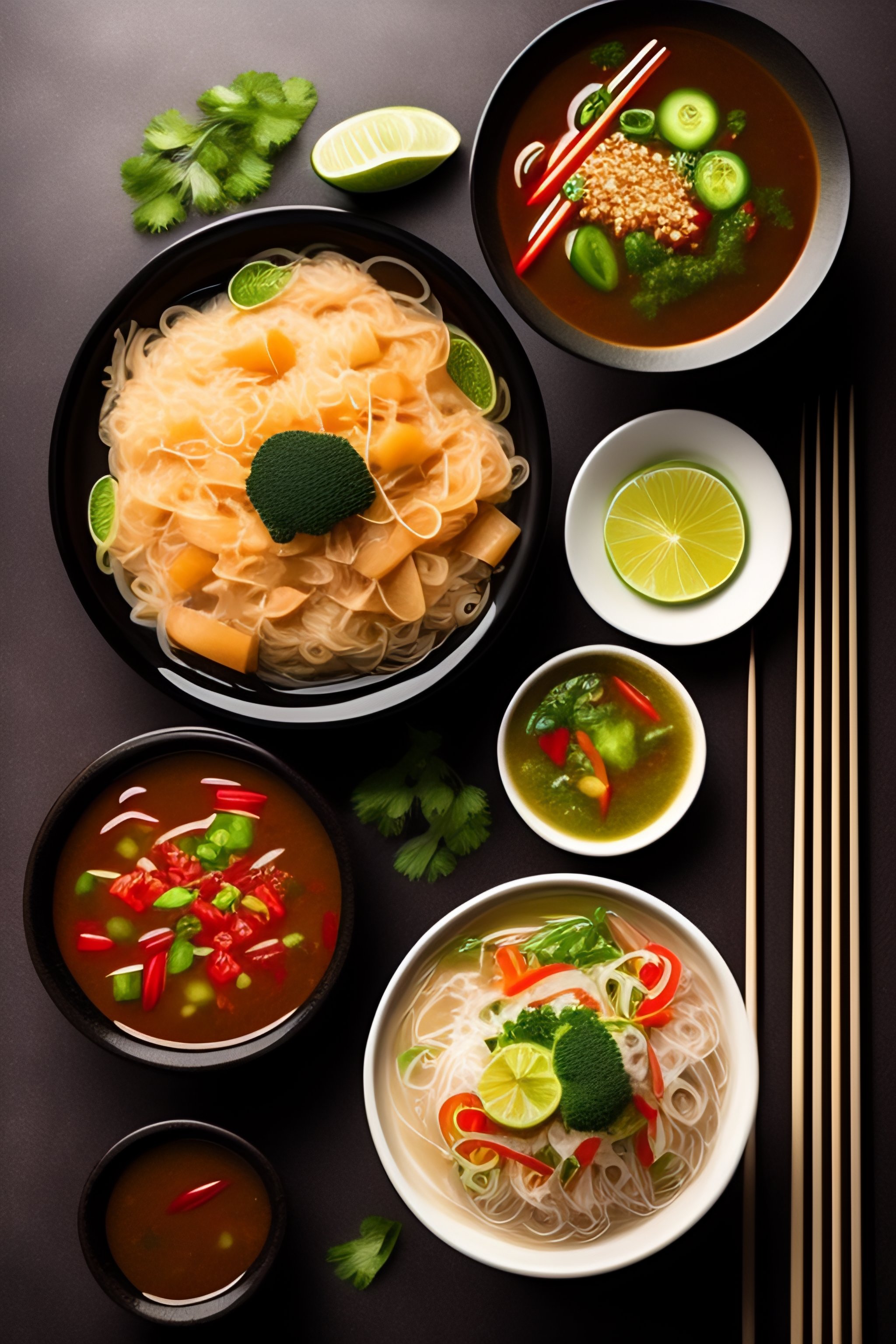 Lexica - An image of a traditional Asian dish, such as pho, pad thai ...