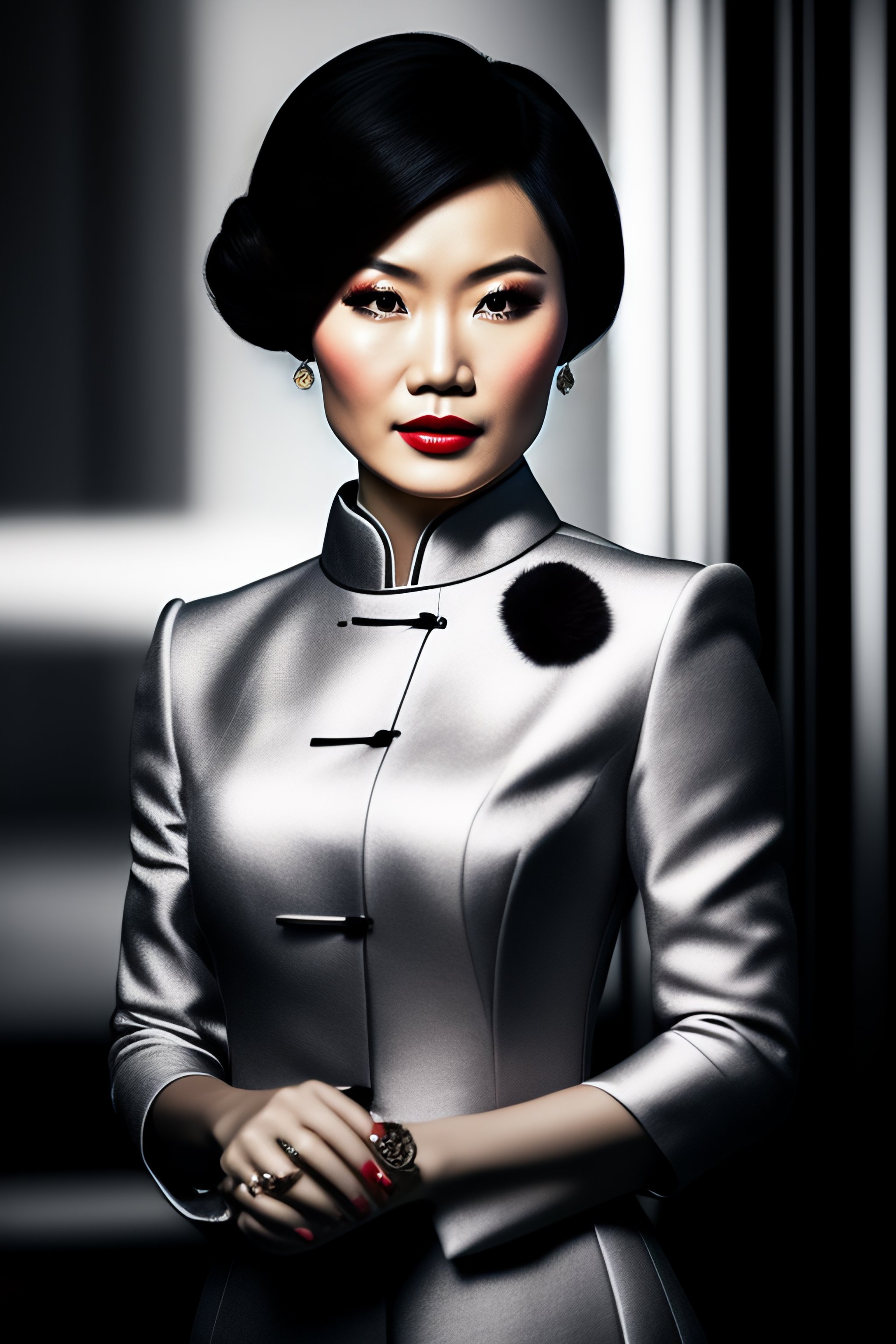 Lexica - Chinese woman who is a tv presenter, giving the evening news ...