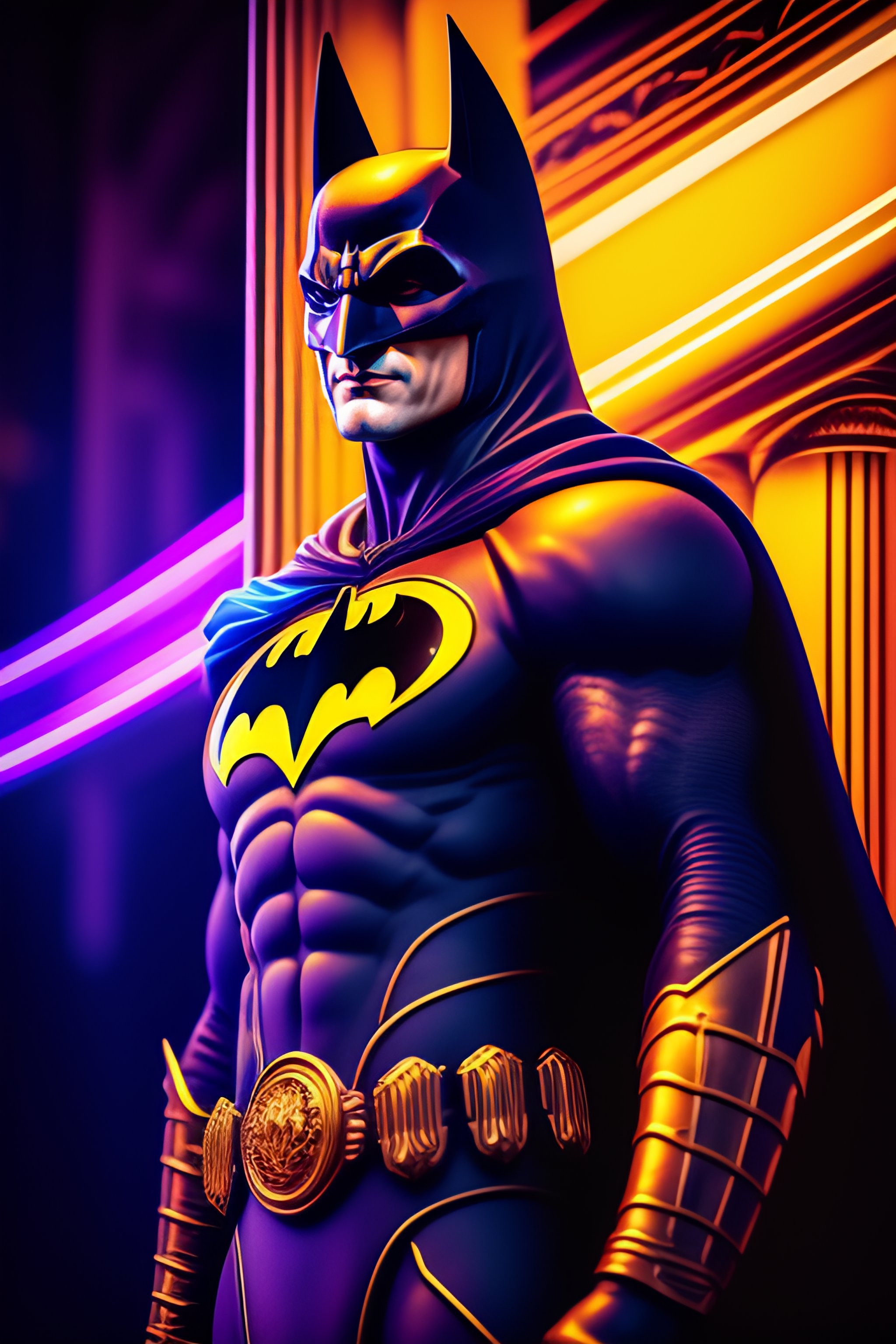 Lexica - Batman in the Art Nouveau style. greek column background ...