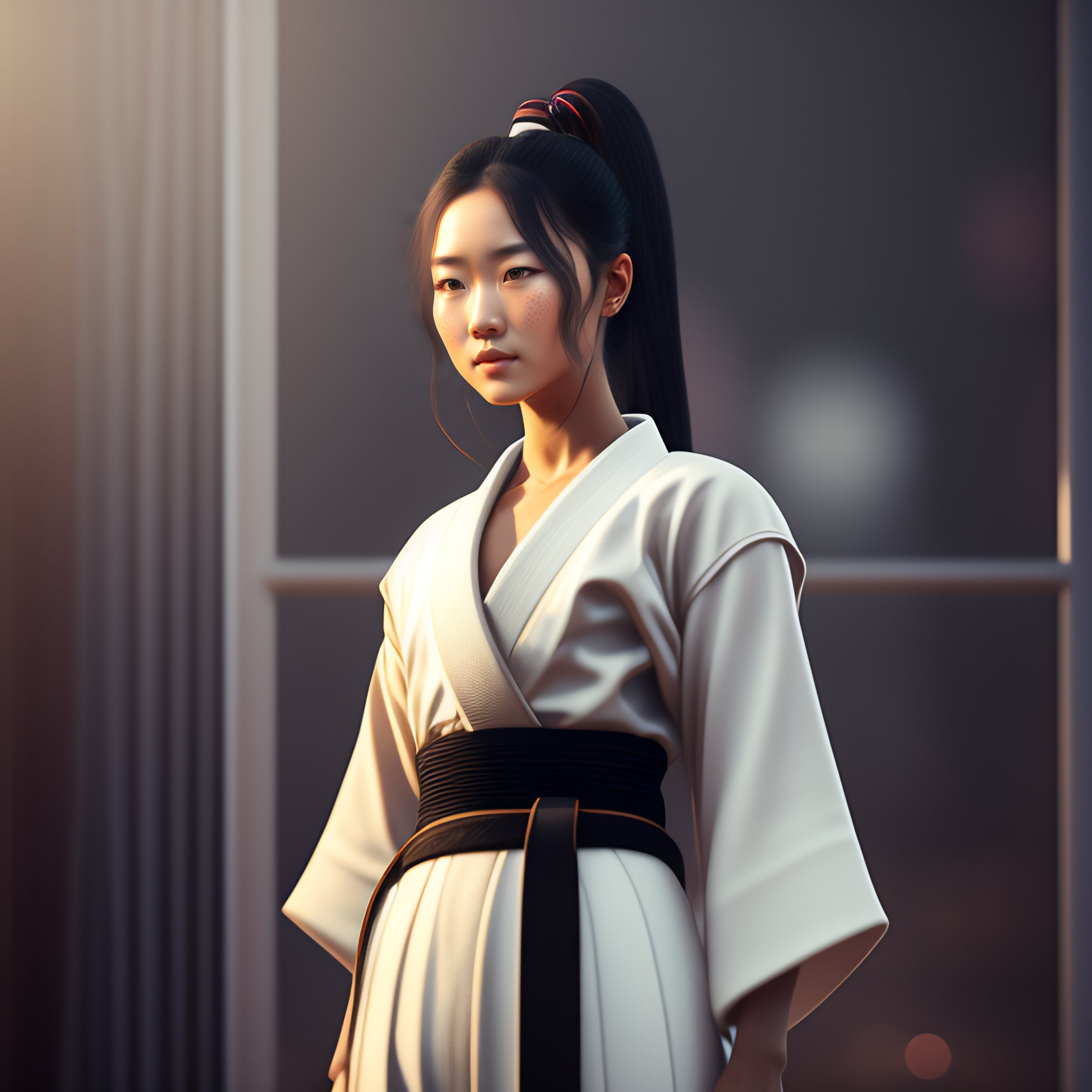 Lexica - Art of aikido girl, girl in dojo hitting the air, 20 years ...