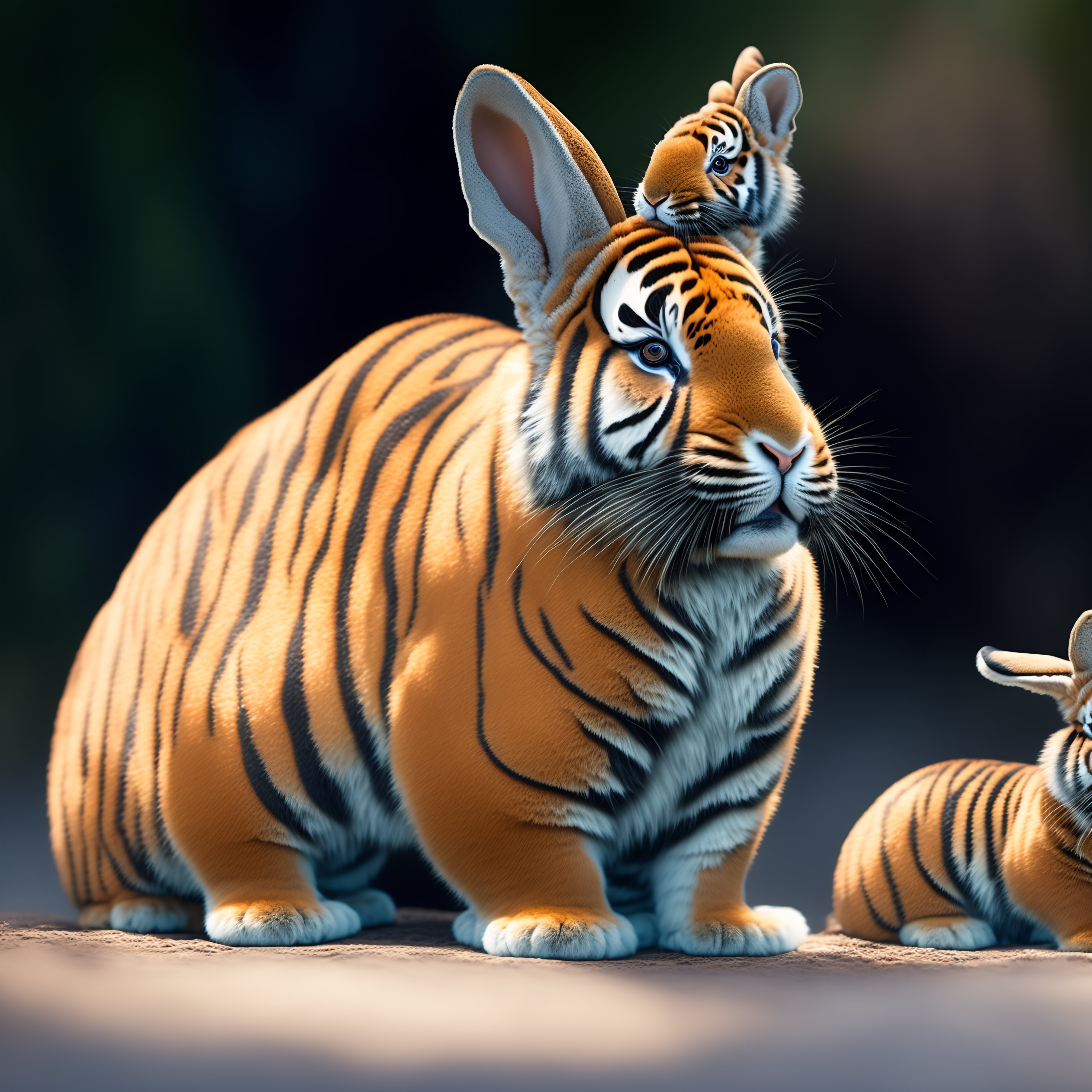 Lexica - Bunnies with tiger's fur