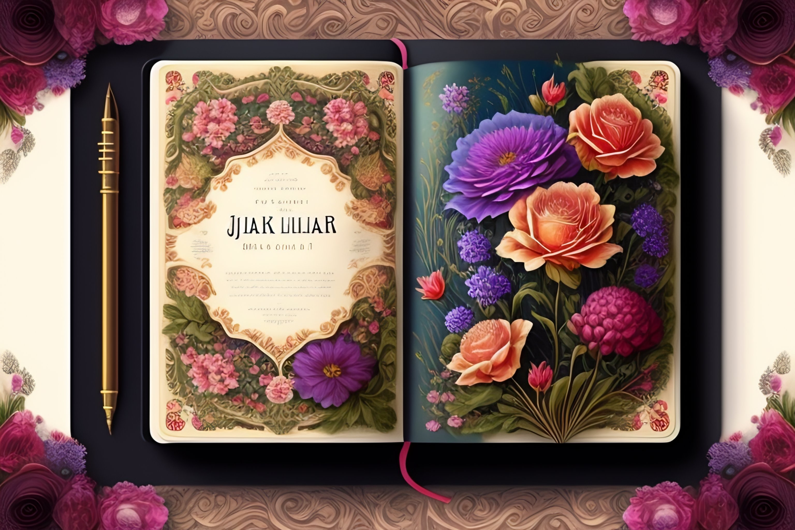 Lexica - Detailed junk journal paper background floral painterly style ...