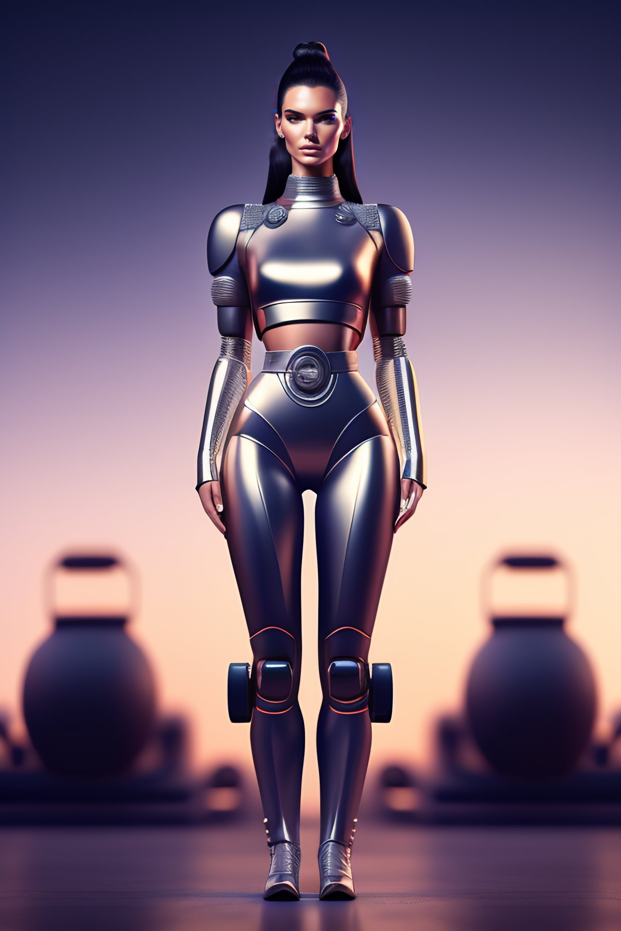 Lexica - 2500 future kendall jenner robot, athletic body, full body ...
