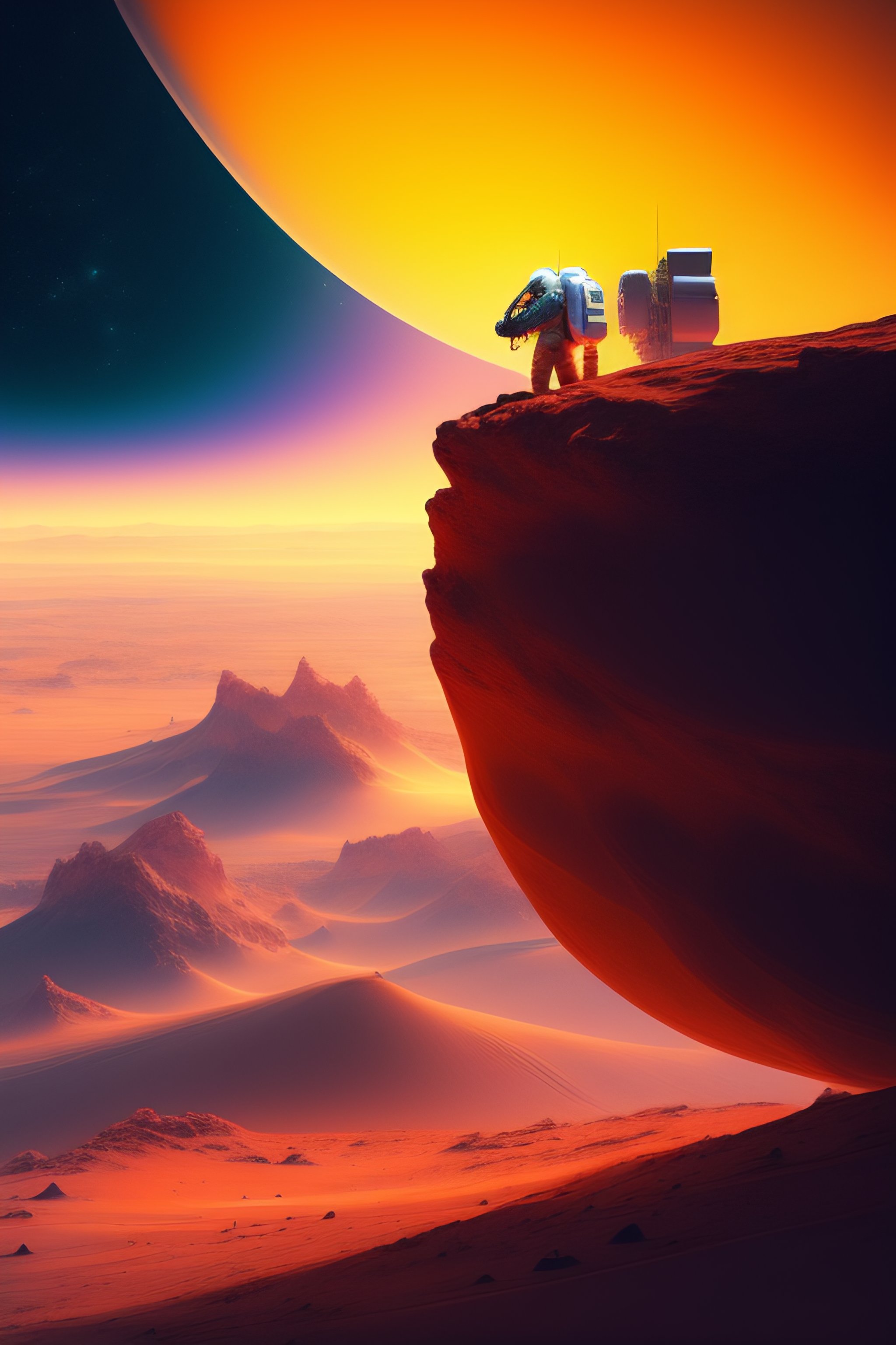 Lexica - An astronaut on mars, vibrant lighting, stylish, highly ...