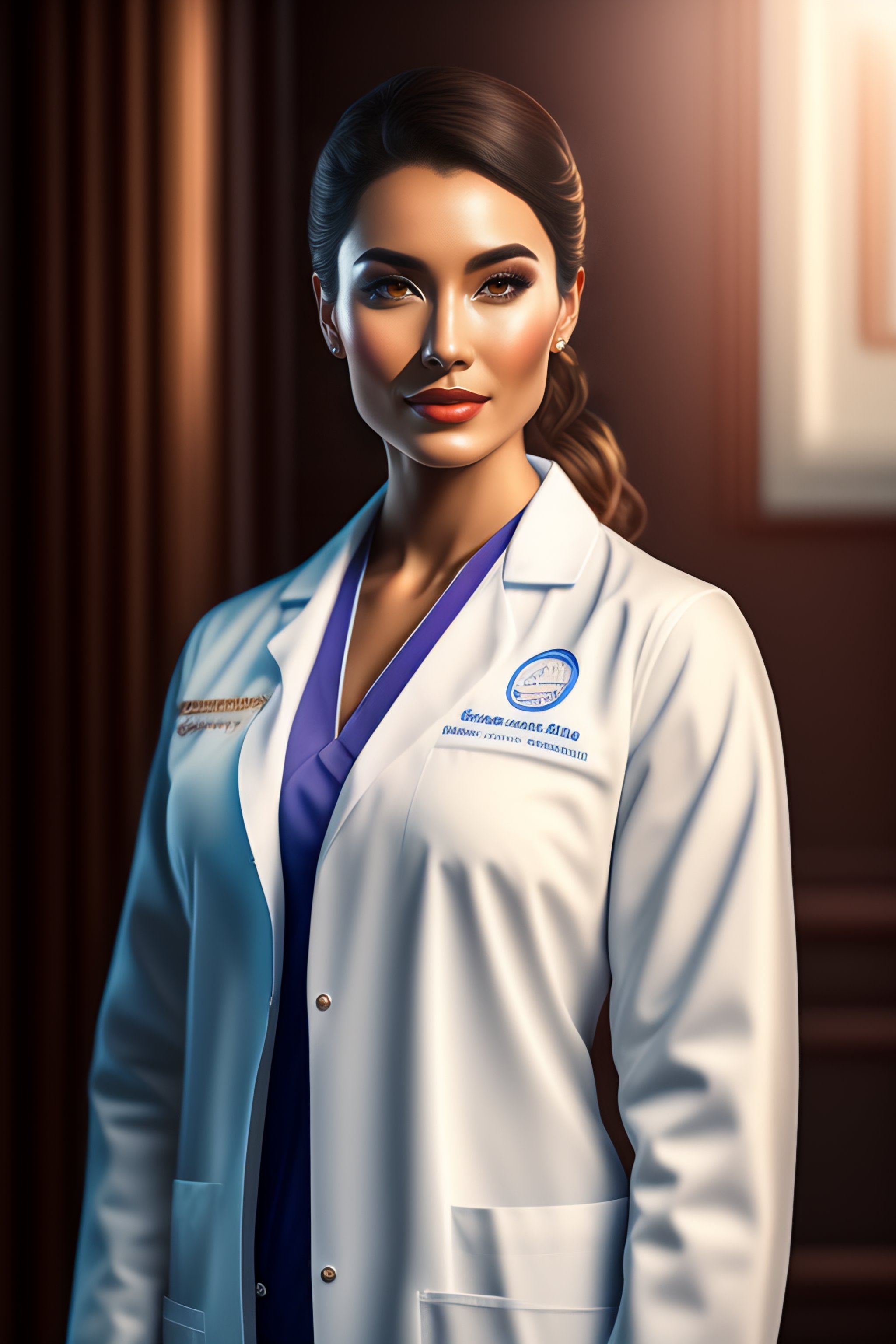 Lexica - Photo of a gorgeous young doctor wearing a doctors outfit in ...
