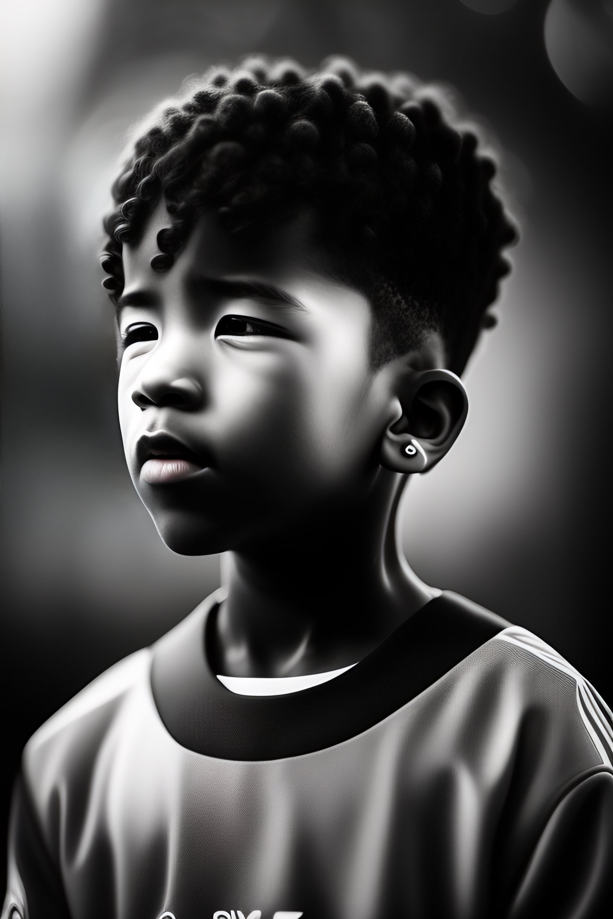 Lexica - Chracter face boy simple!!!! black and white