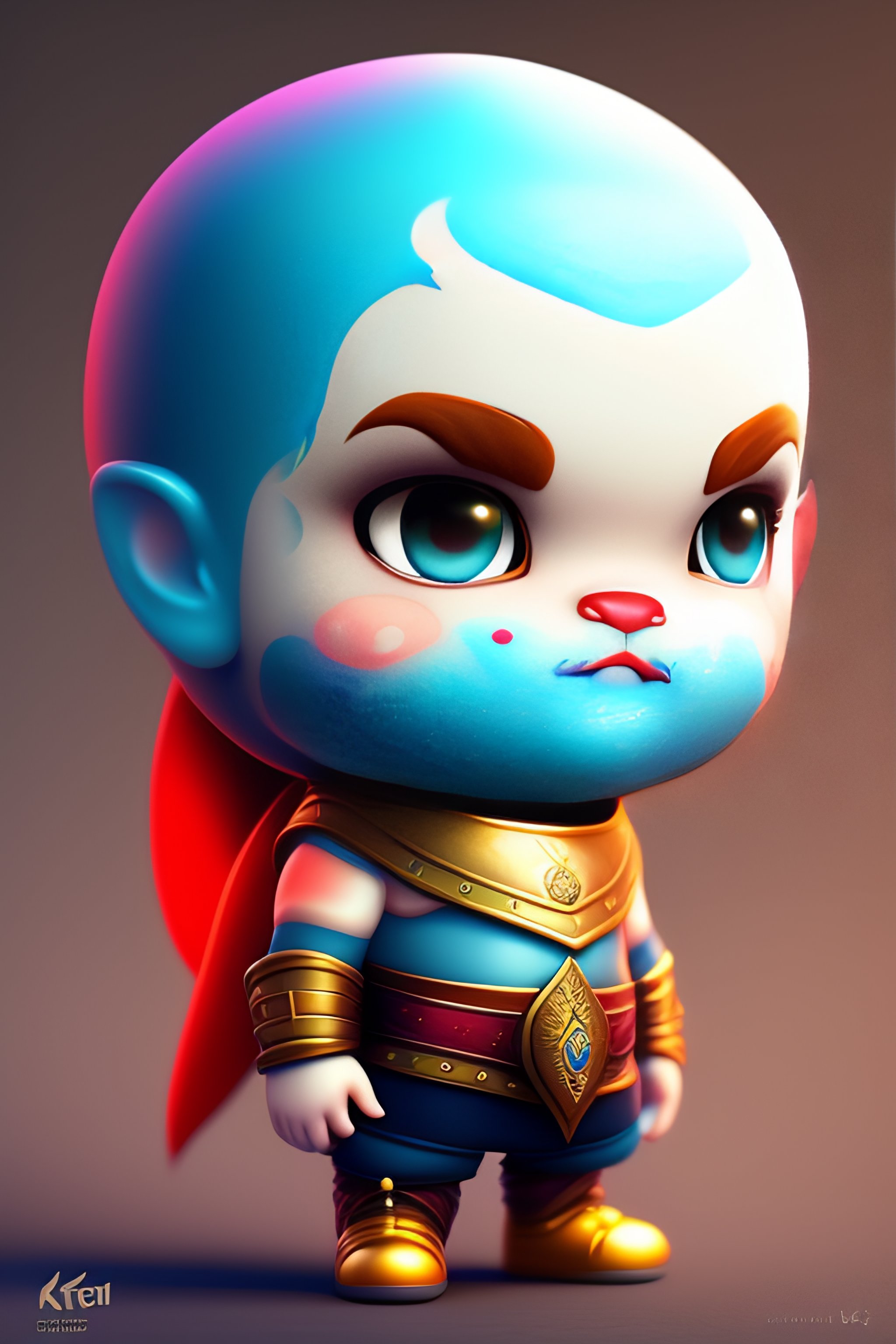 Lexica - Cute and adorable cartoon kratos baby, fantasy, dreamlike ...
