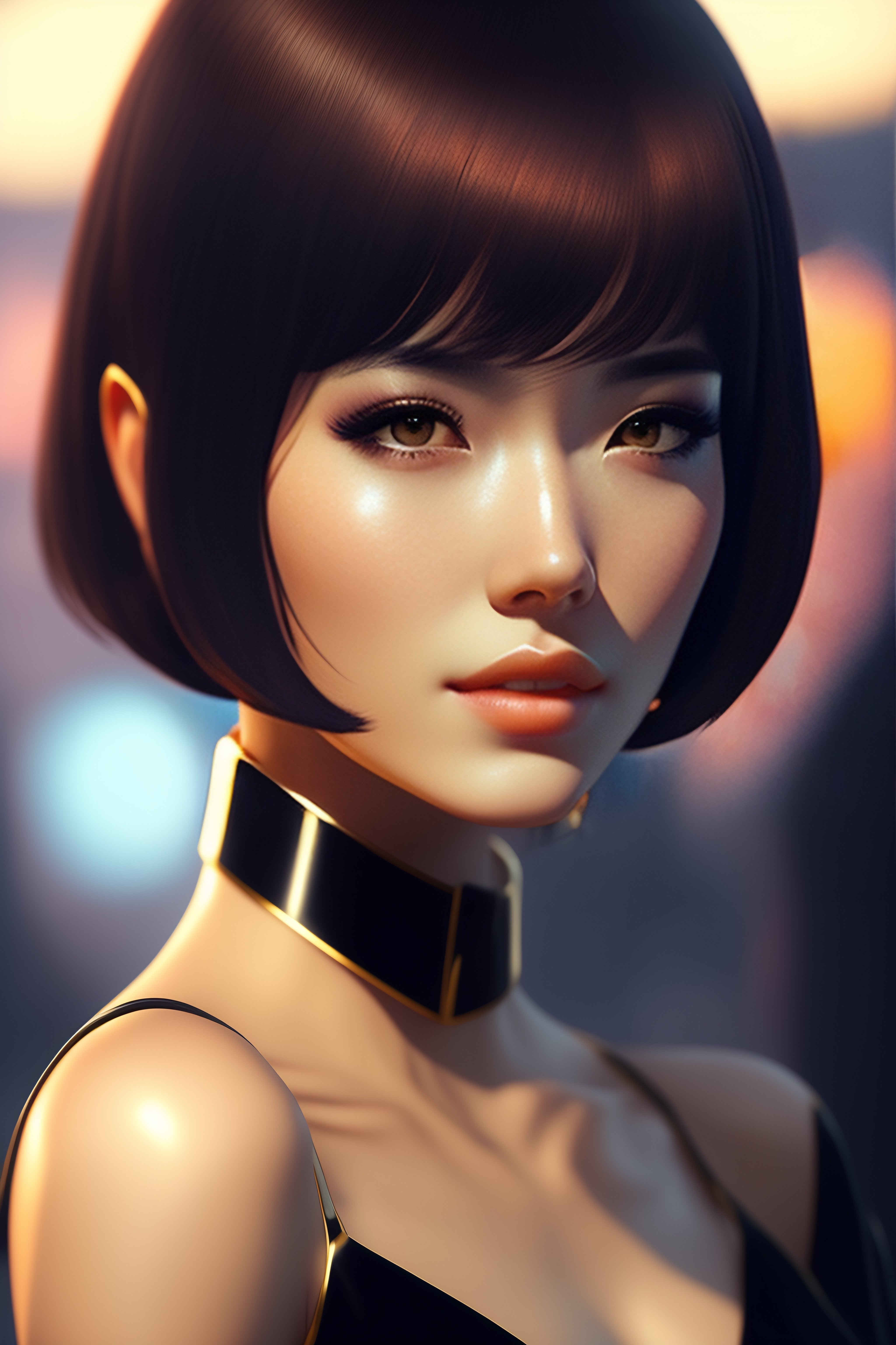 Lexica - Cute girl, short silky hair, velvet, film, occlusion shadow ...