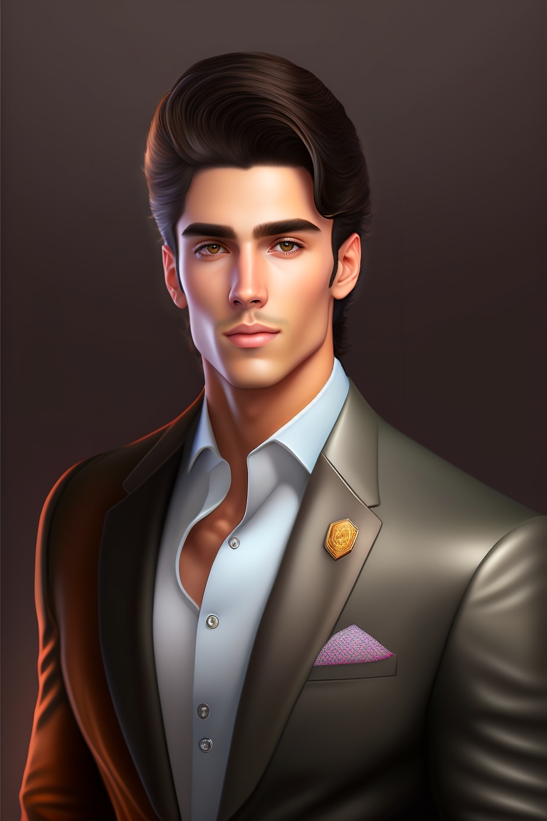 Lexica - Young man dashing look with black hair, intricate, elegant ...