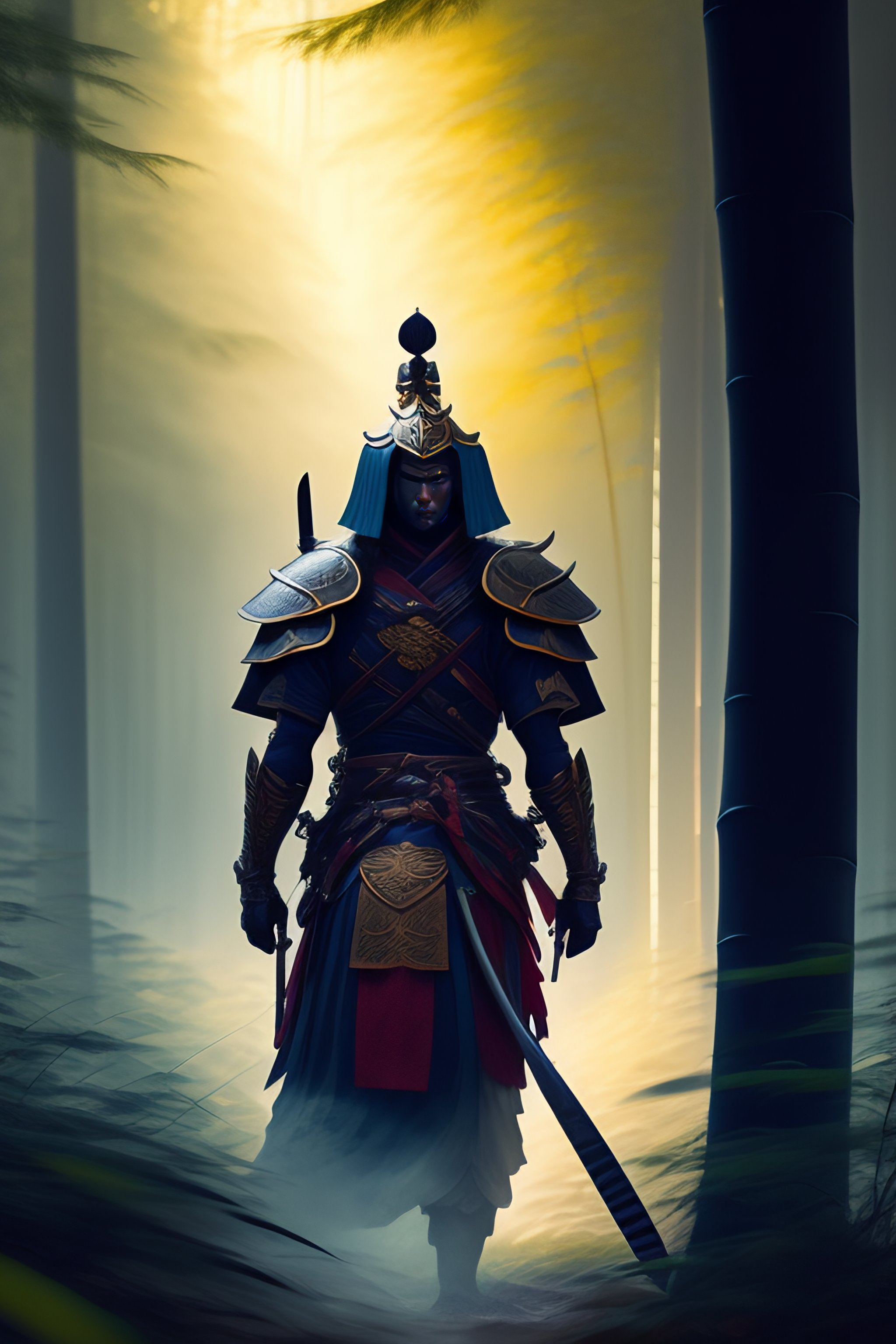 Lexica - An epic samurai in full armor in a mysterious japanese bamboo ...