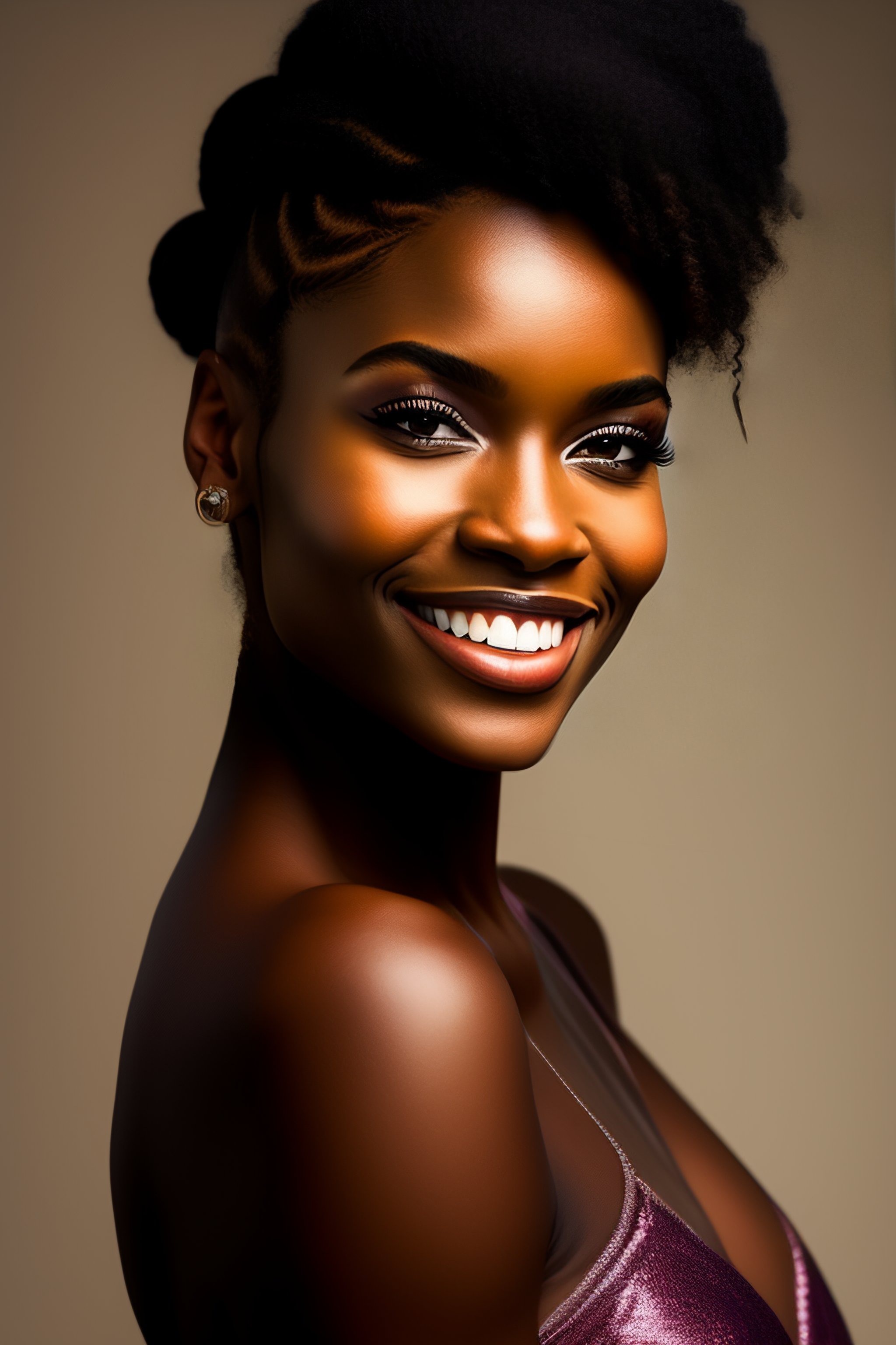 Lexica - Portrait of a uniquely pretty 20 year old black girl ...