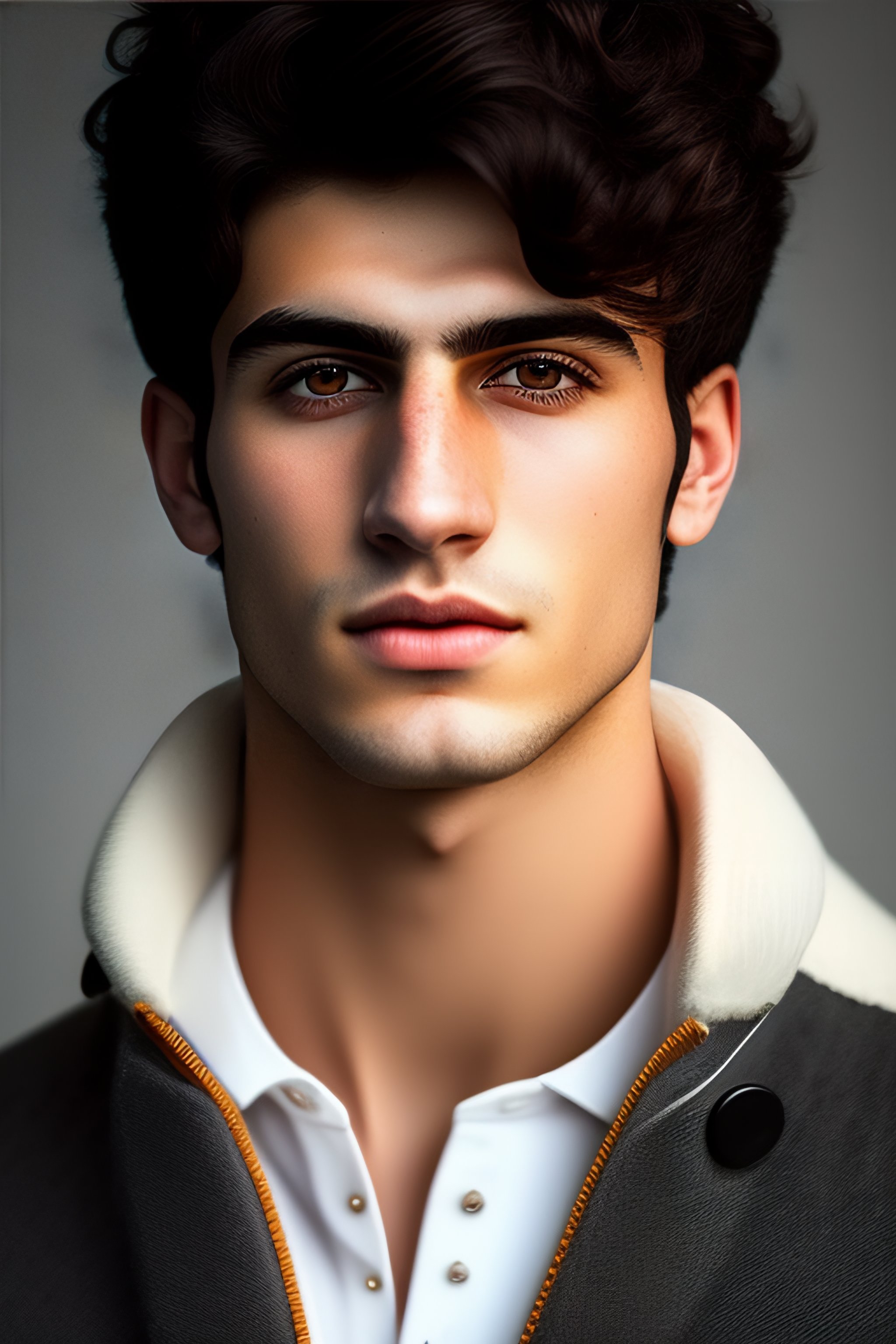 Lexica - Dark haired 22 years old young white turkish man has little ...