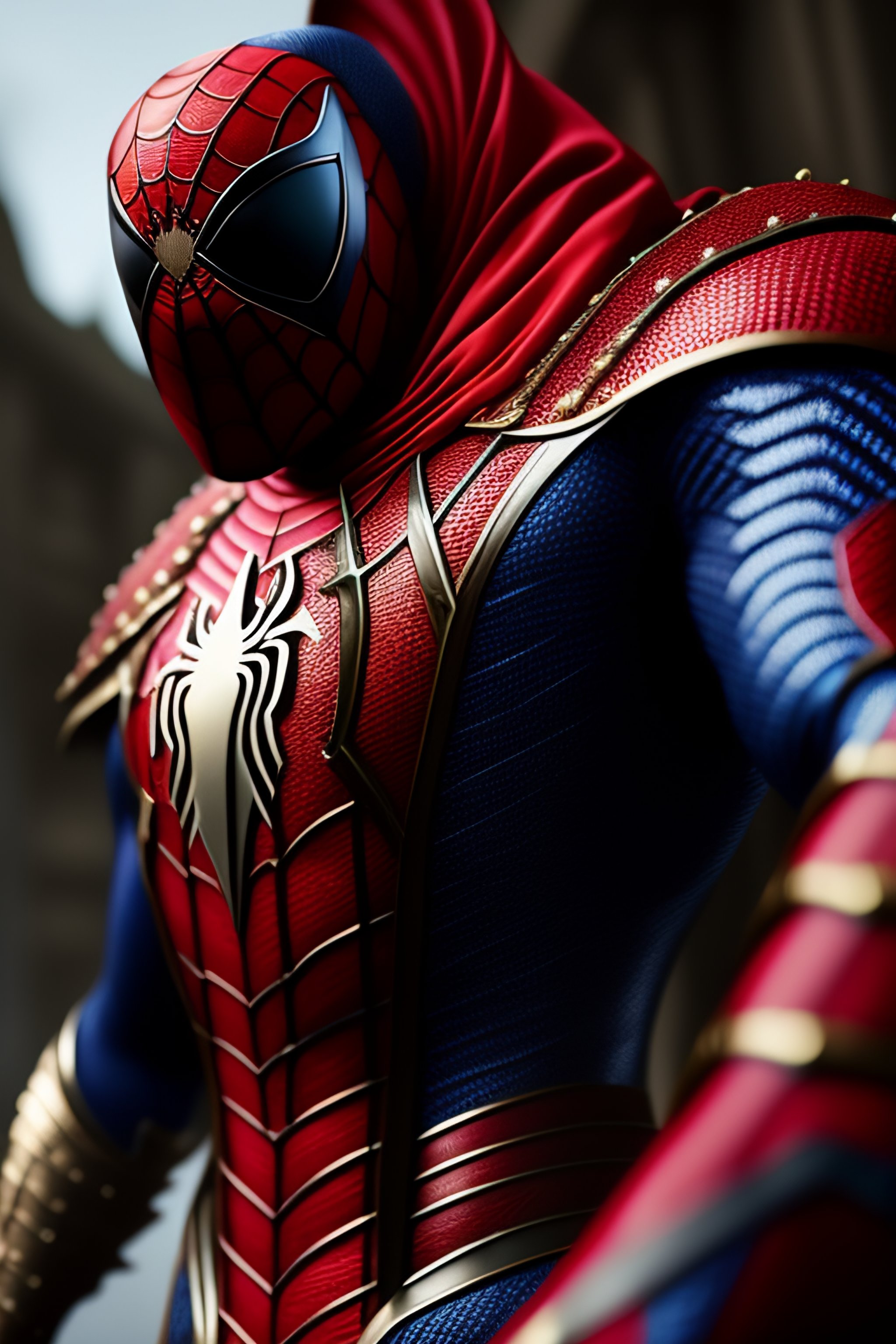 Lexica - Photo of full medieval knight armor warrior spiderman, 8k